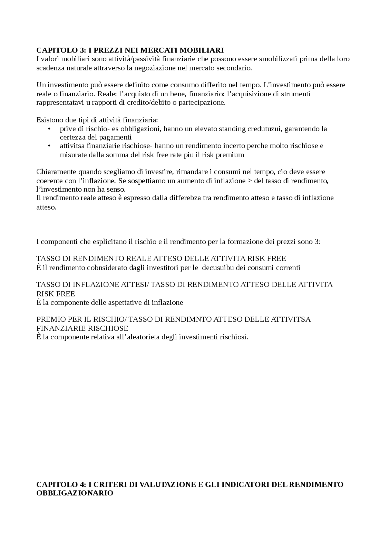 Riassunto Di Economia Dei Mercati Mobiliare Parte 1 Emif Docsity