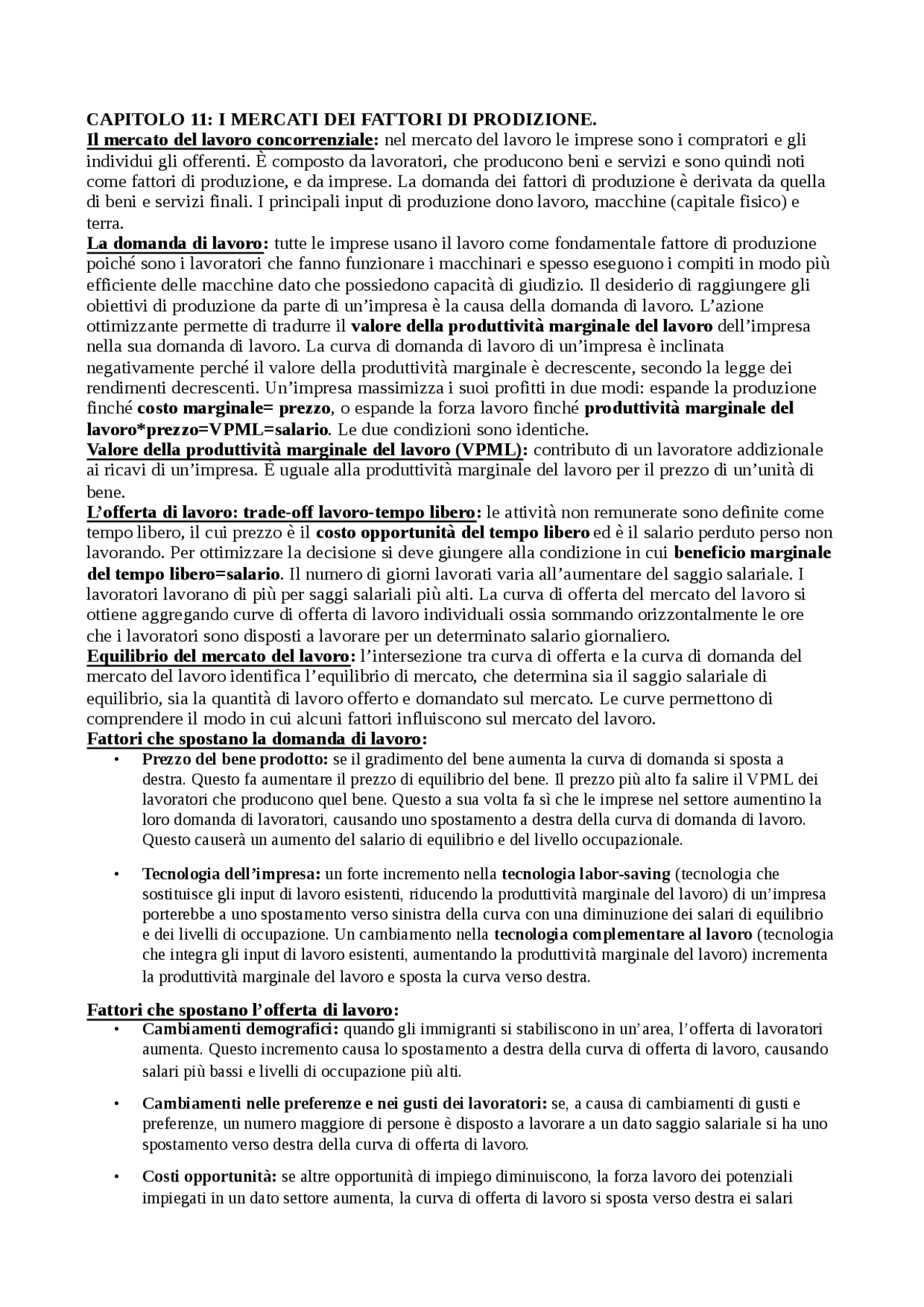 Microeconomia Capitolo 11 Docsity