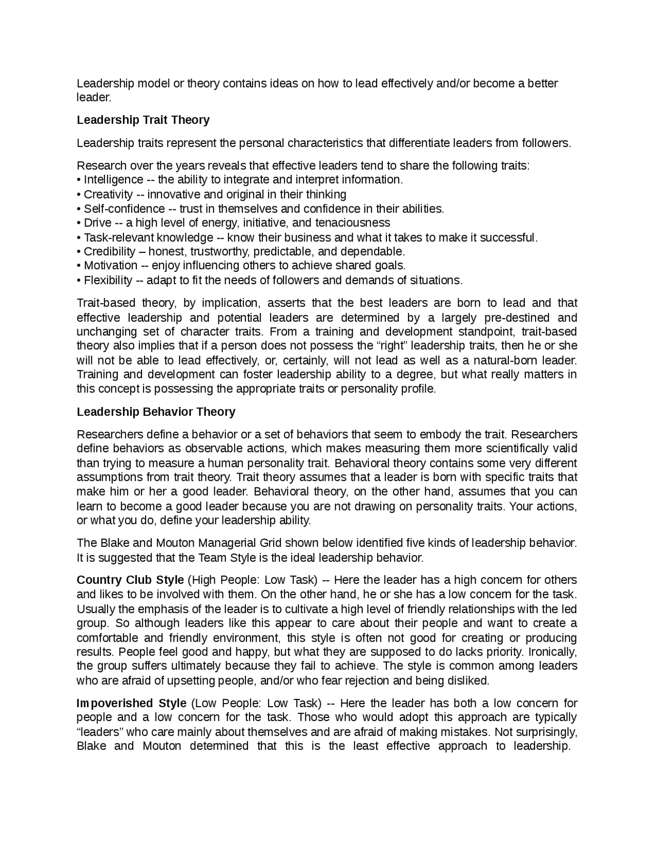 Leadership and team management | Lecture notes Leadership and Team ...