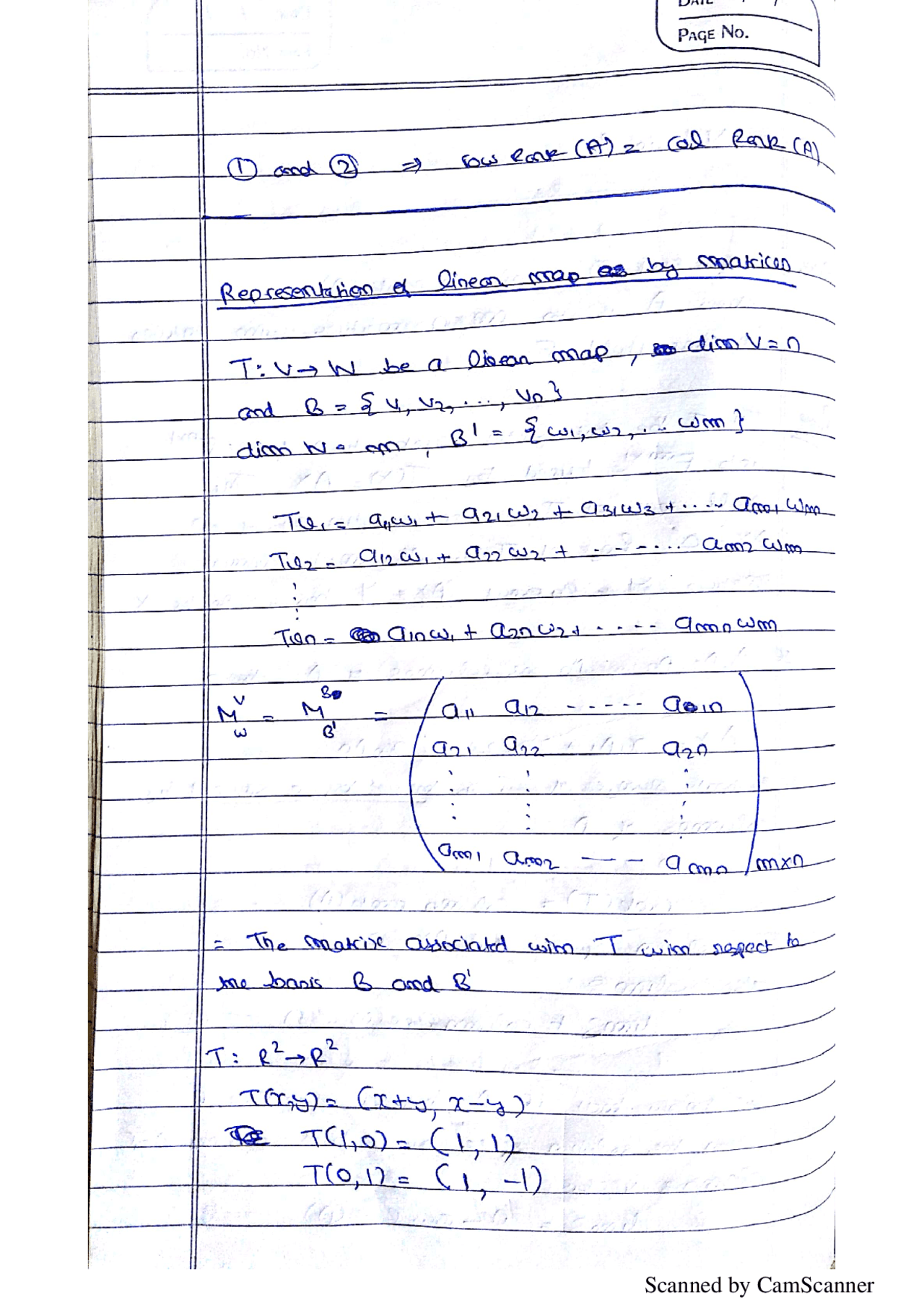 Linear Algebra Smat Docsity
