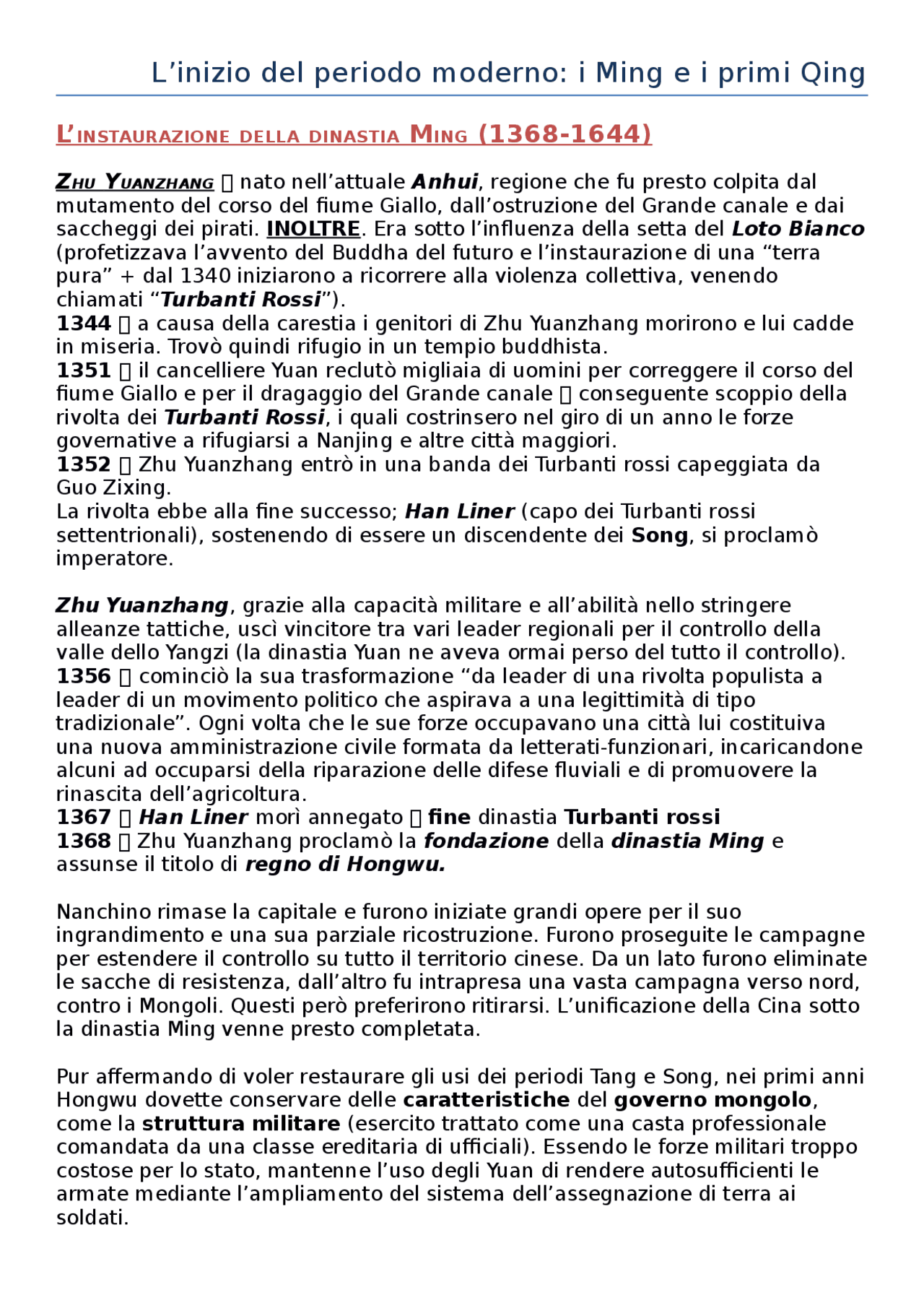 Storia Della Cina Roberts Docsity