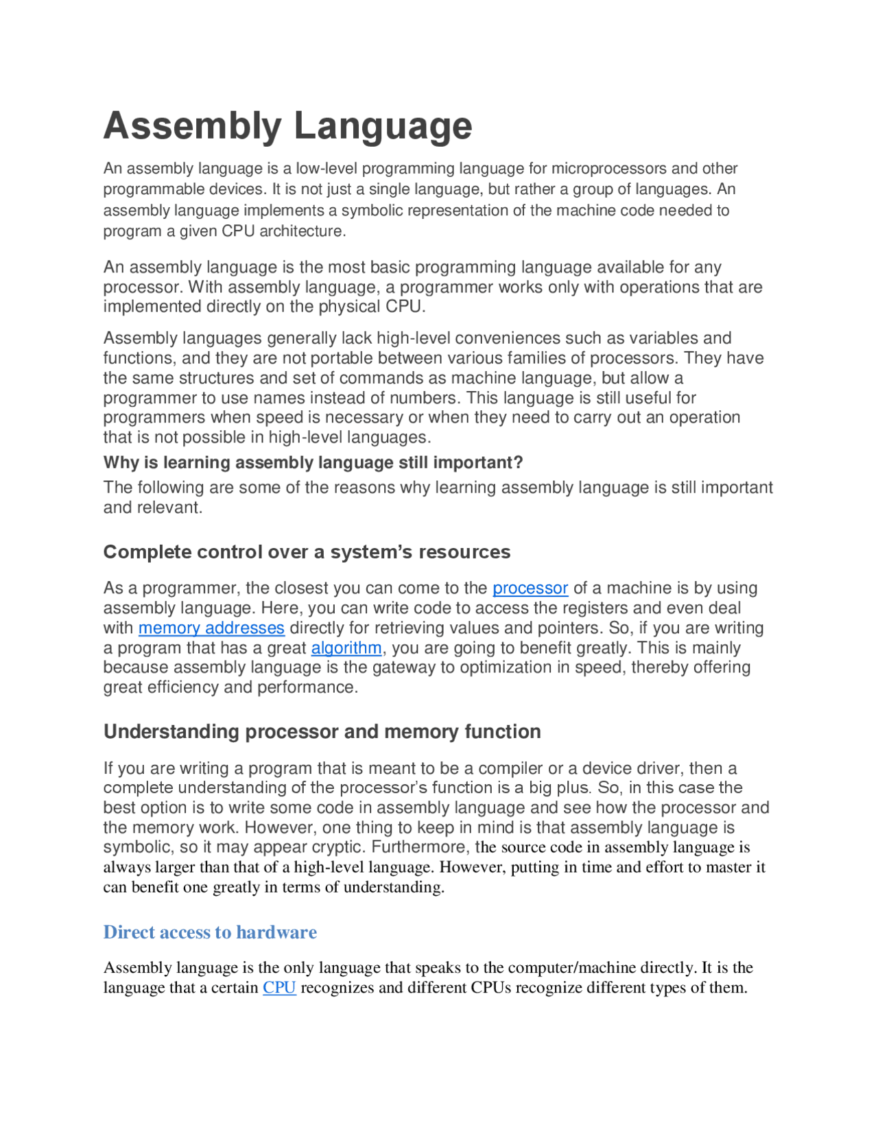 Differences Between Assembly Languagemachine Level Languagehigh Level Language And Low Level