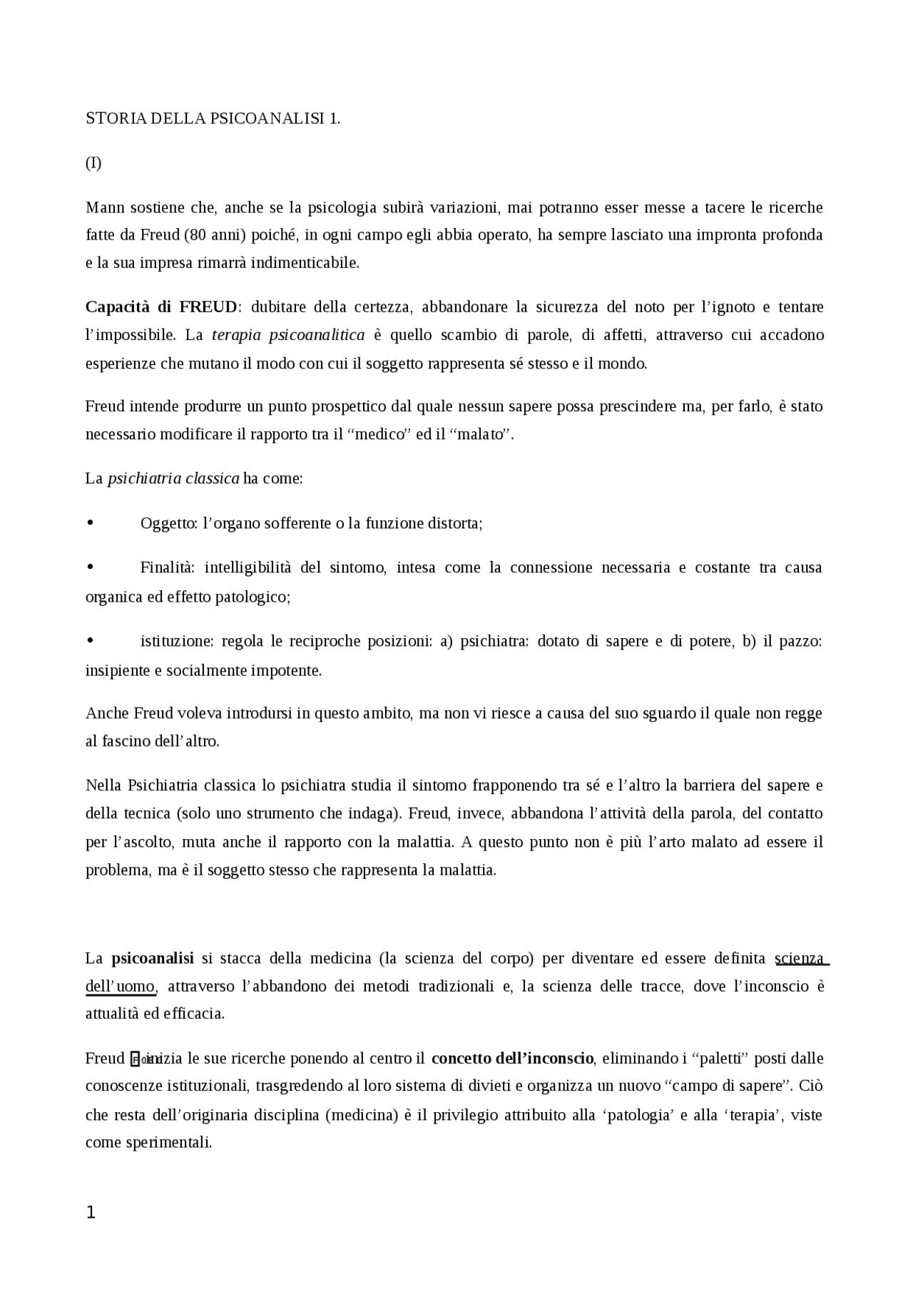 Storia Della Psicoanalisi 1 12doc Docsity