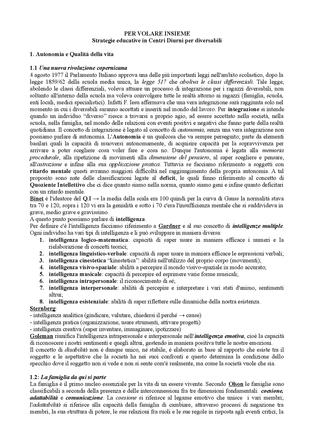 Per Volare Insieme Strategia Educative In Centri Diurni Docsity