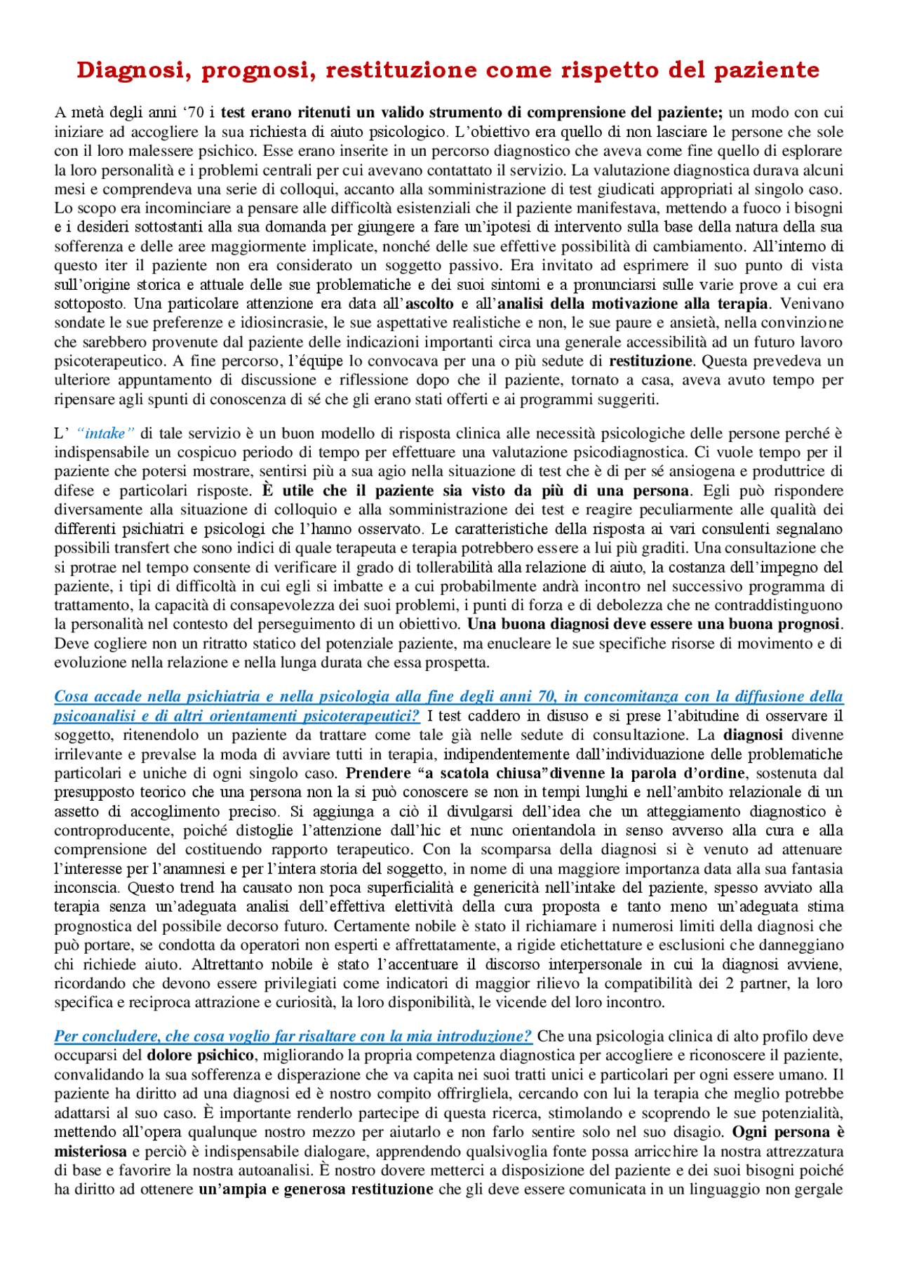 Test Di Personalità Quantità E Qualità Docsity