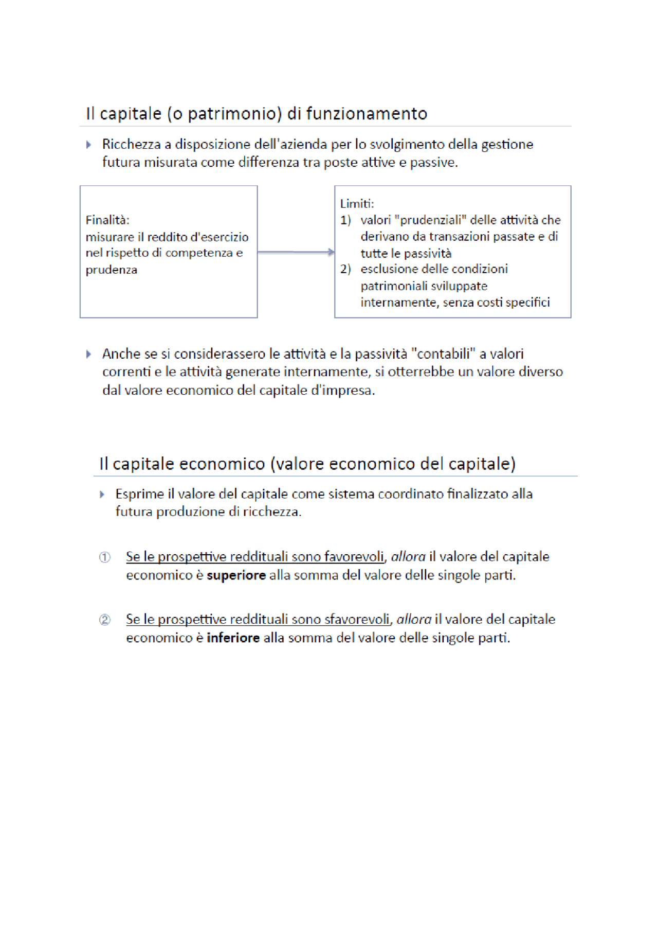 VALUTAZIONE DEL CAPITALE ECONOMICO | Appunti di Economia Aziendale ...