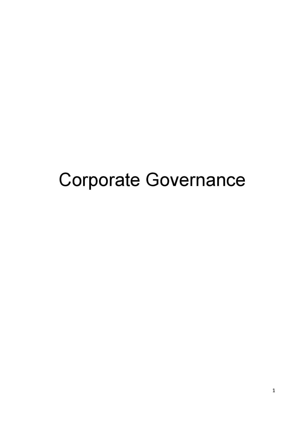 Riassunto Corporate Governance Docsity