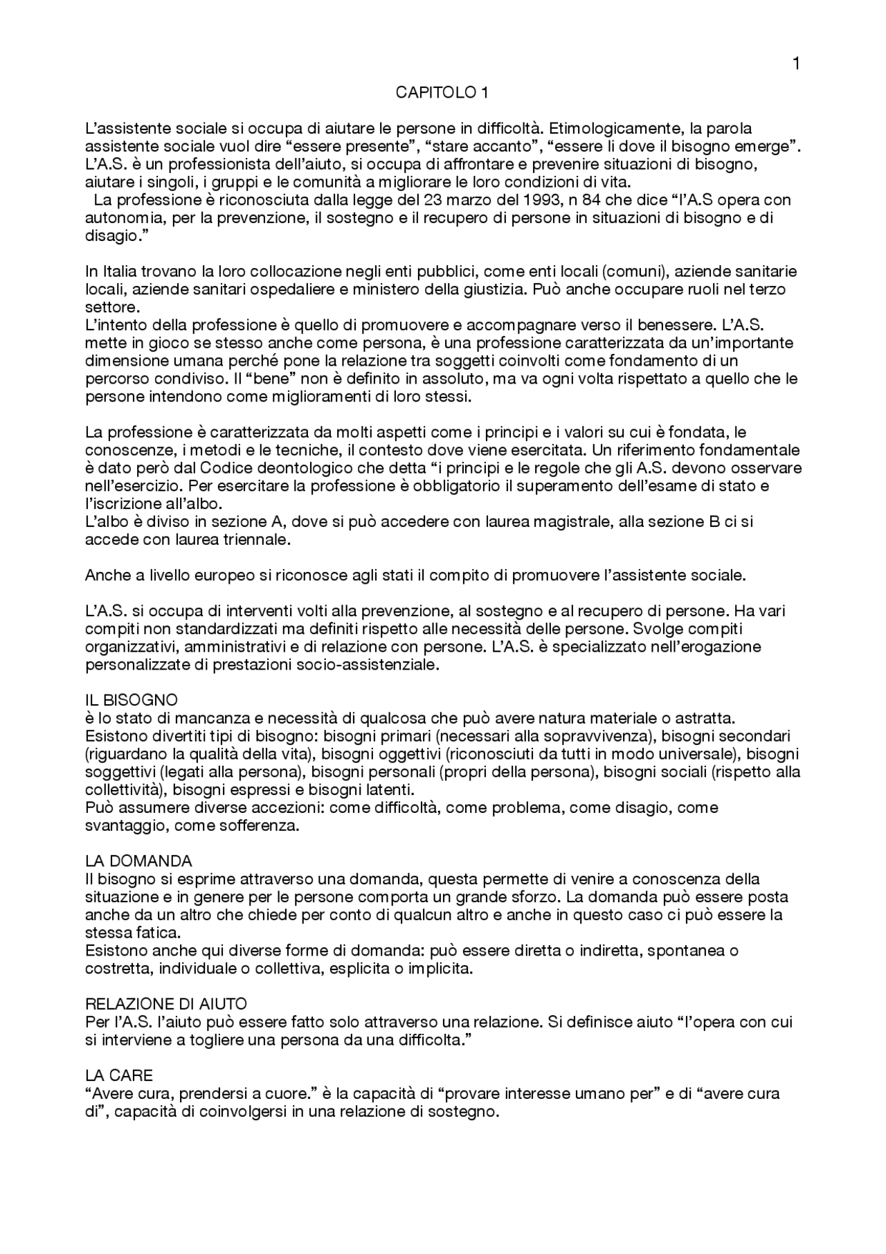 Principi E Fondamenti Del Servizio Sociale Docsity