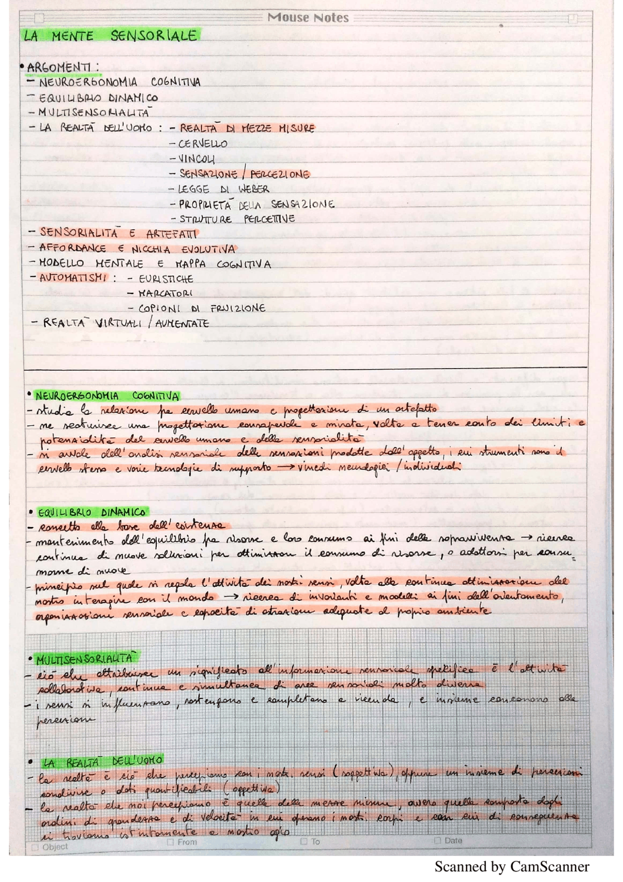 Ergonomia Cognitiva Appunti Per Lesame Docsity