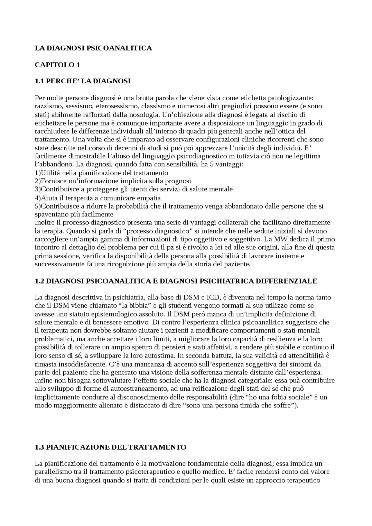Nancy Mcwilliams Diagnosi Psicoanalitica Docsity