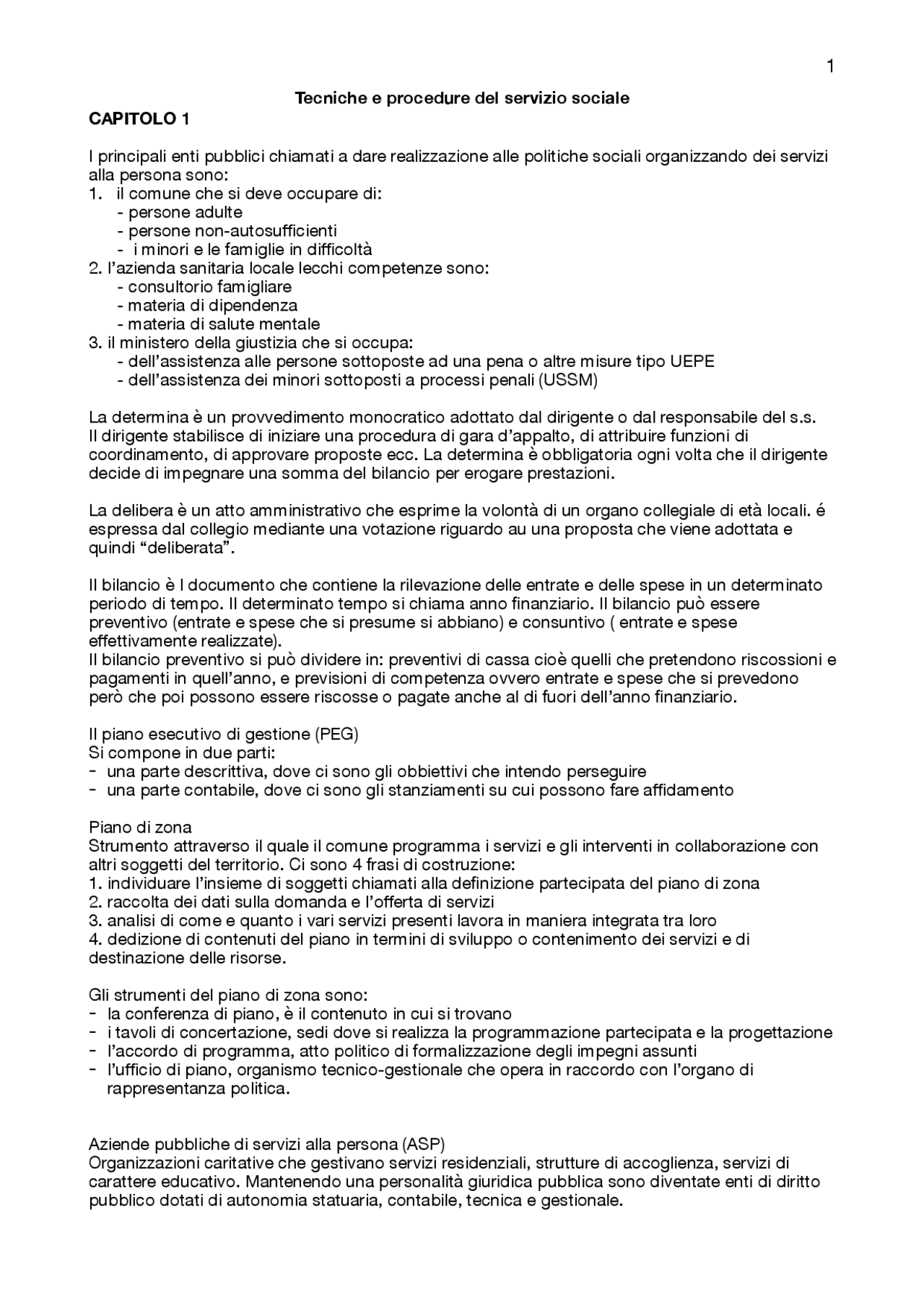Linee Guida E Procedure Di Servizio Sociale Docsity