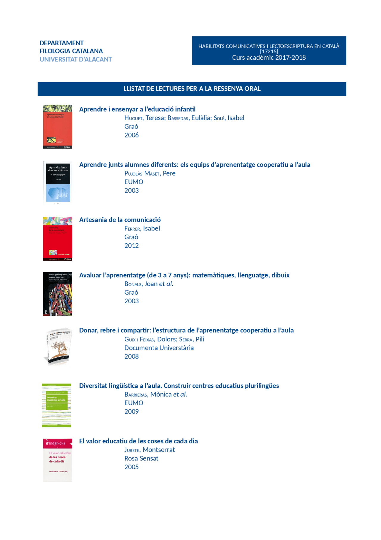Lectures Habilitats Comunicatives I Lectoescriptura En Català Docsity