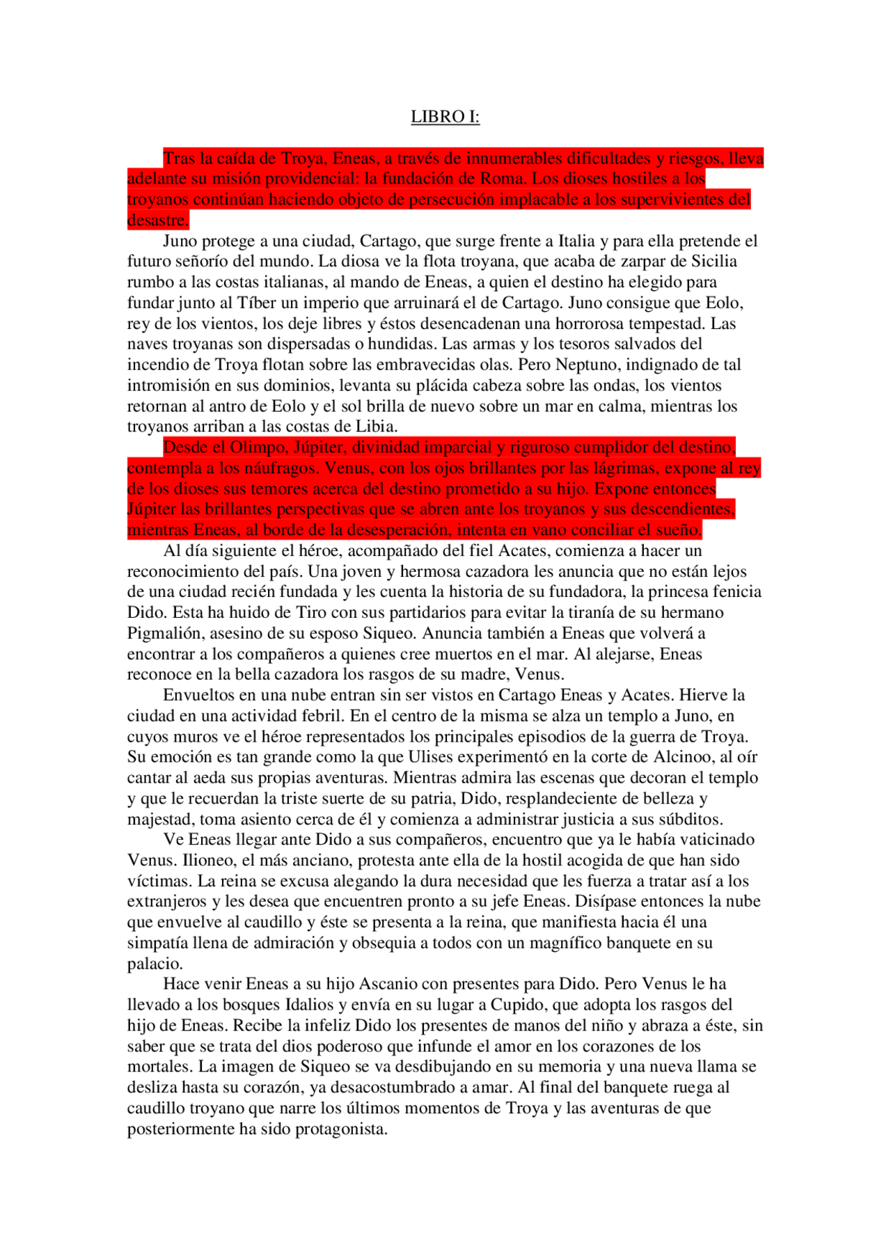 Resum De Leneida De Llatí Docsity