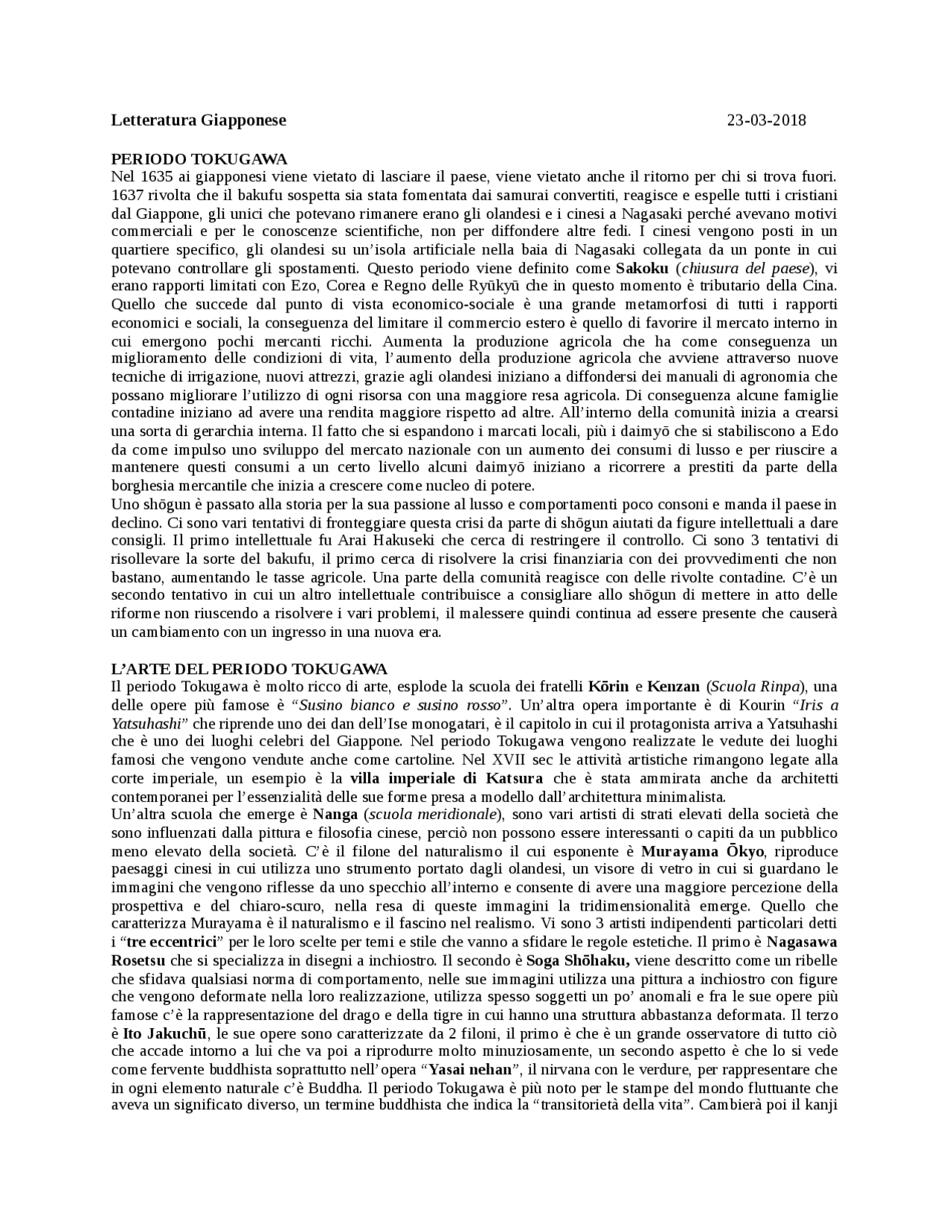 Letteratura Giapponese I Docsity