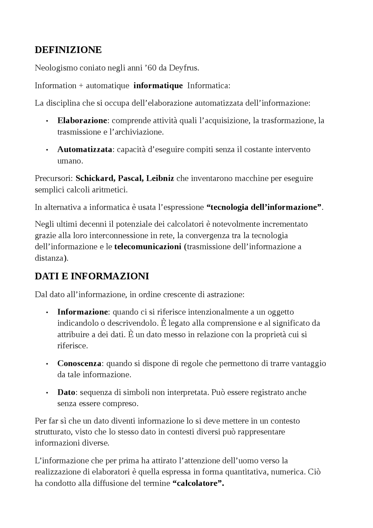 Appunti Informatica Filosofica Prof Arcozzi Univr Docsity