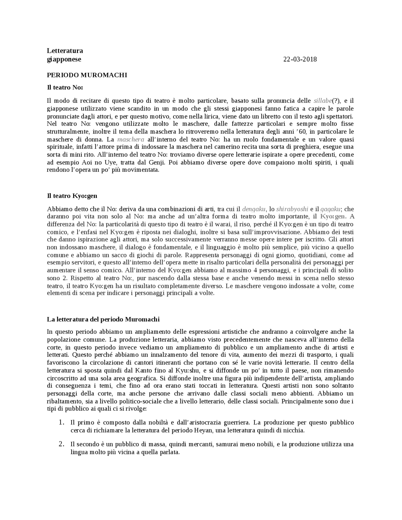 Letteratura Giapponese I Docsity