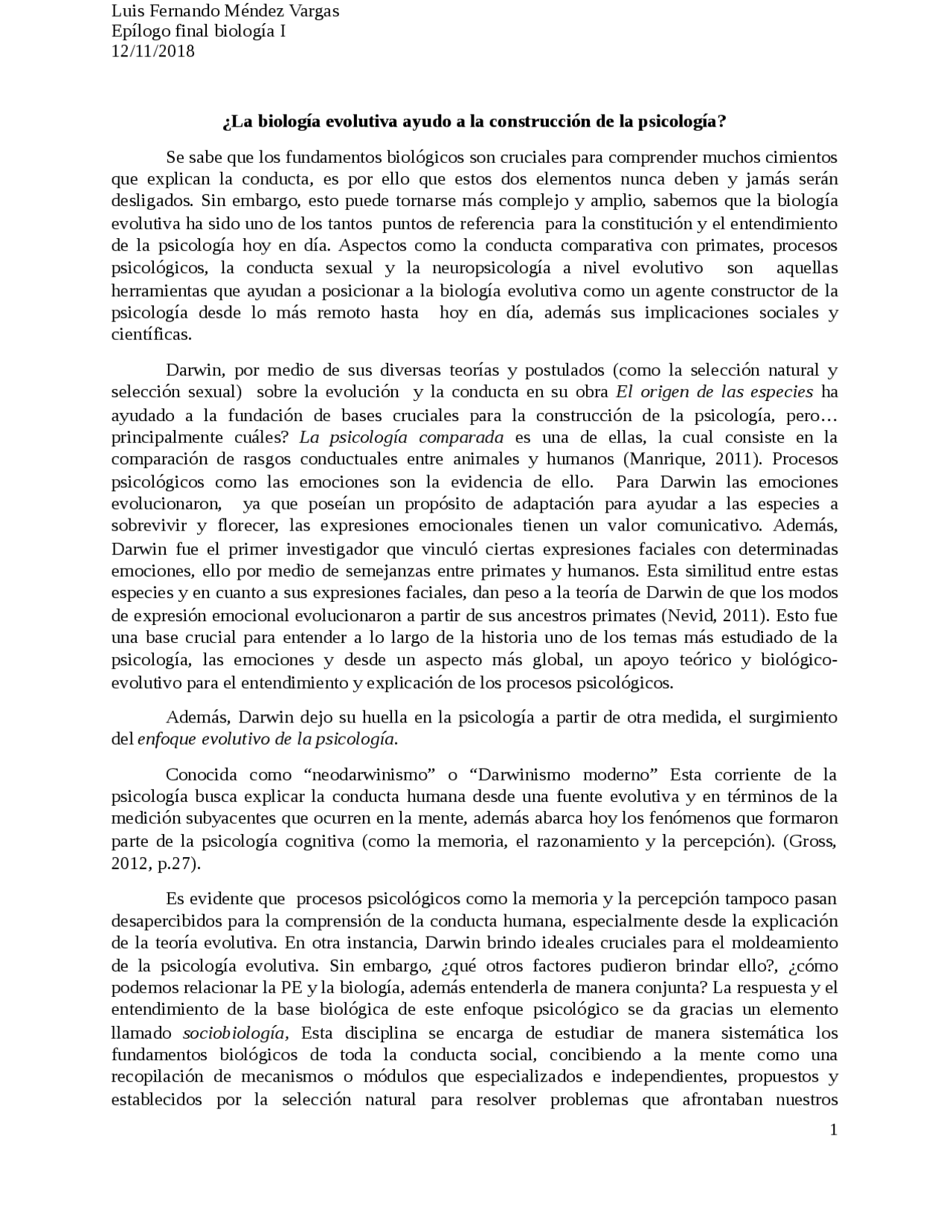 Biologia Evolutiva 1sp Docsity