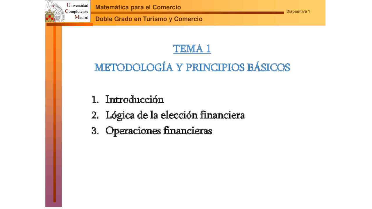 Matematicas para el comercio - Docsity