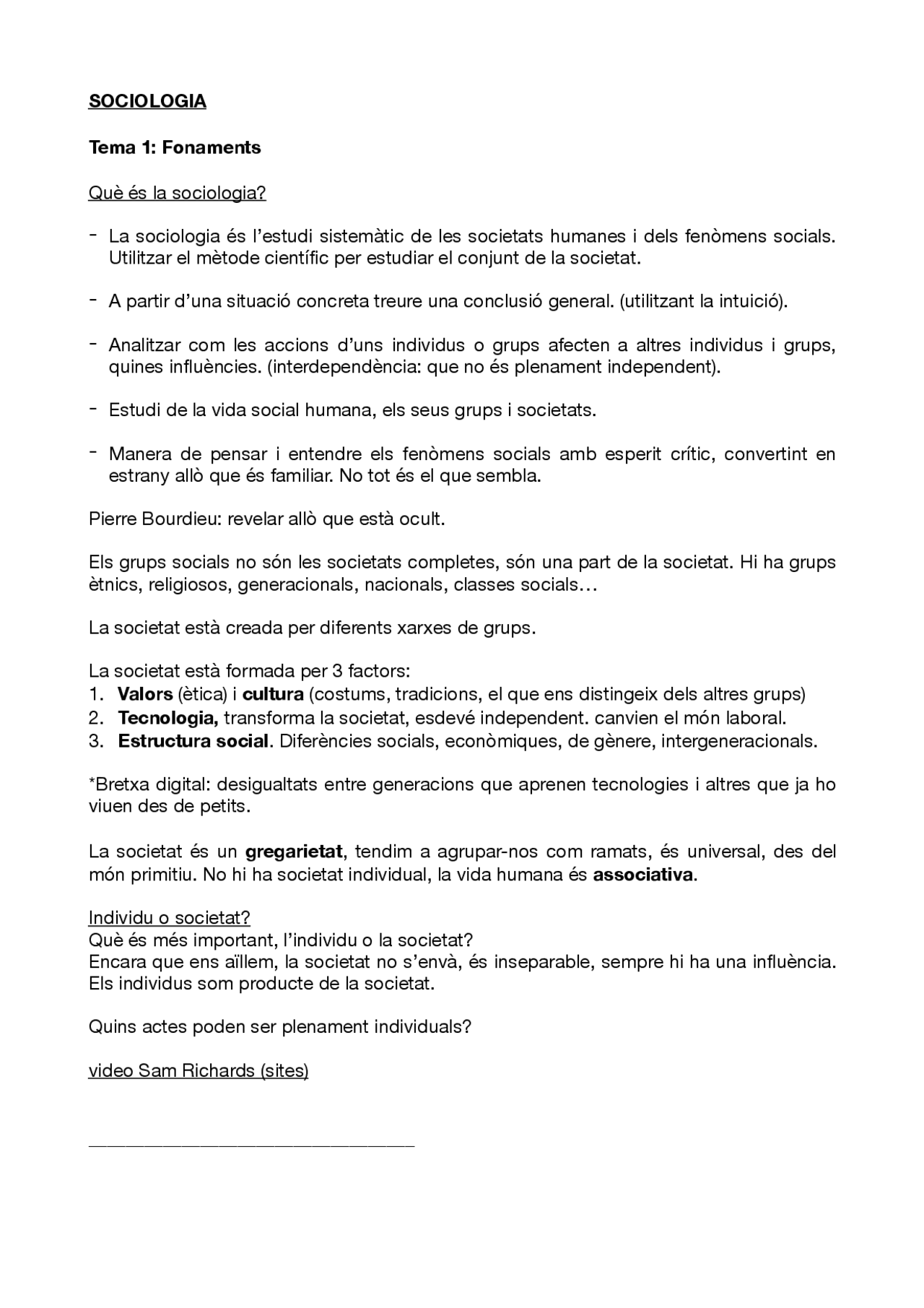 Sociologia Fonaments Apuntes De Sociología Docsity