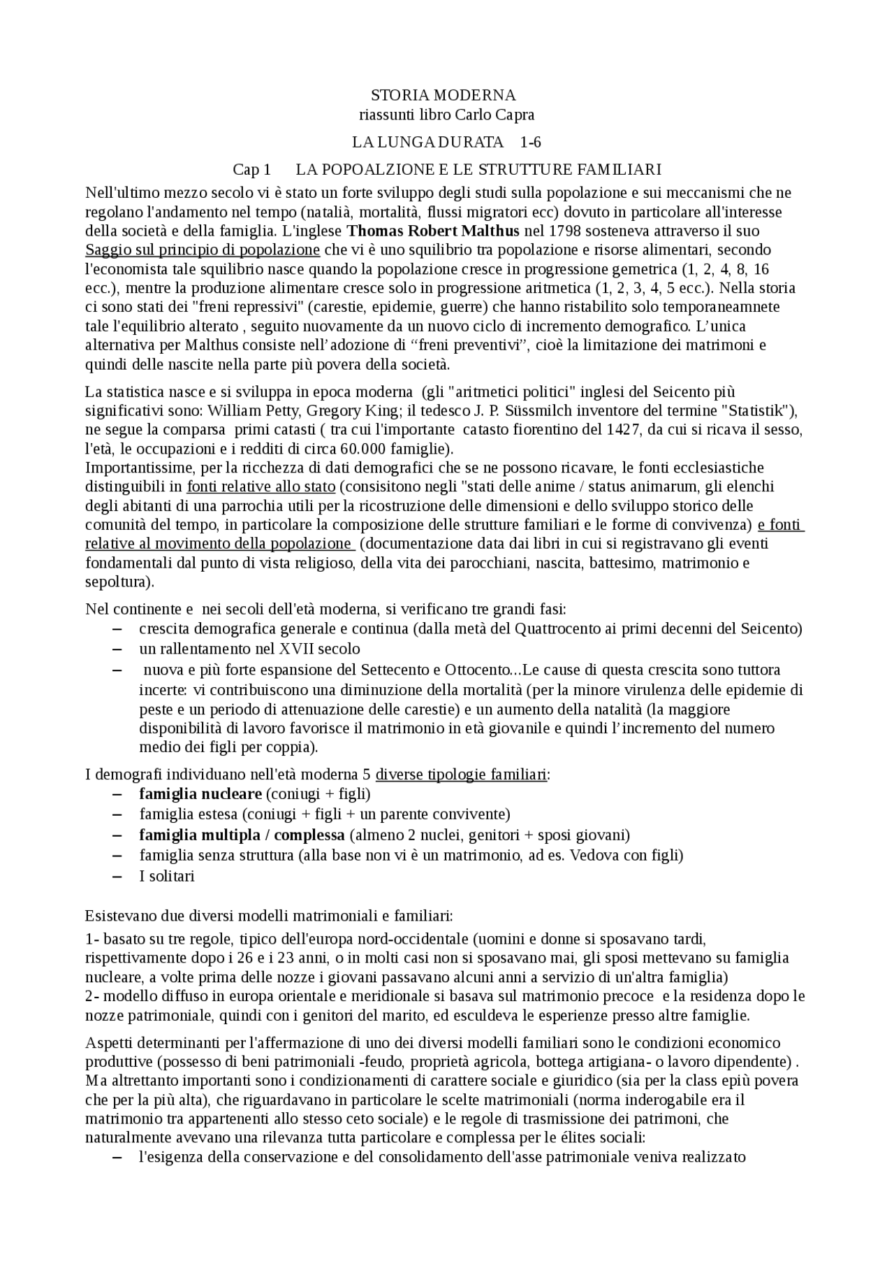 Carlo Capra Storia Moderna Riassunti Docsity
