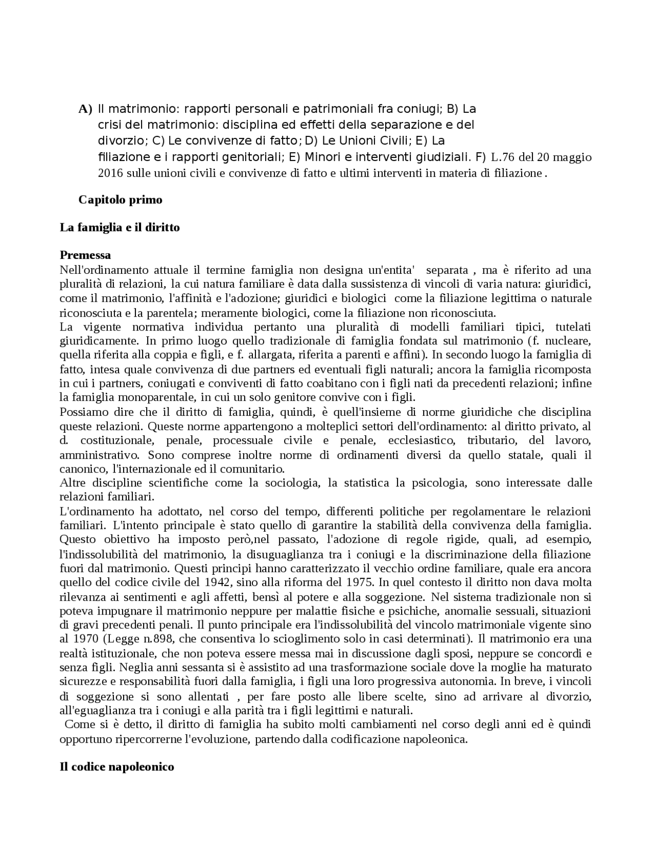 Diritto Di Famiglia Riassunto Sesta Docsity