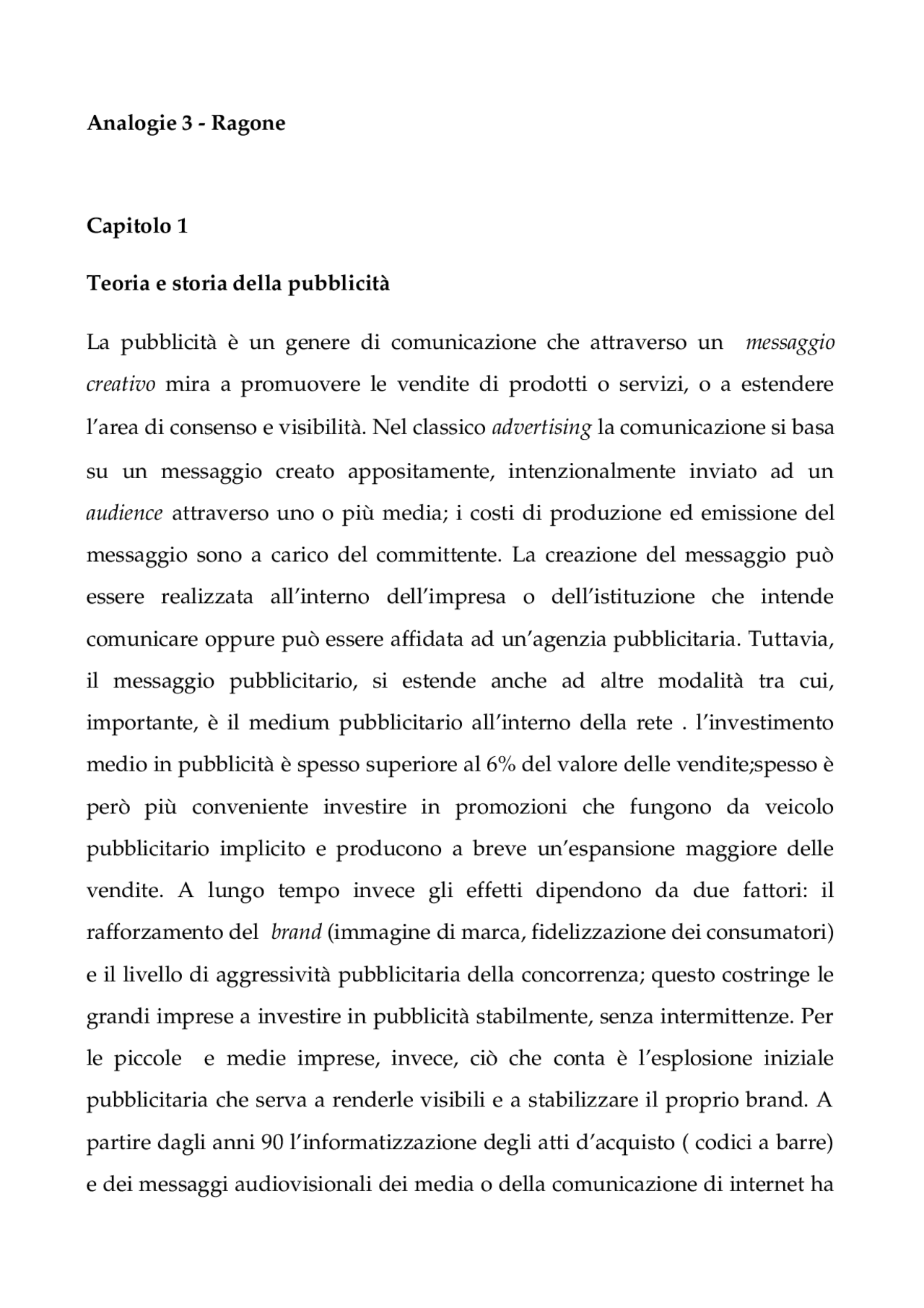 Analogie 3 Giovanni Ragone Docsity