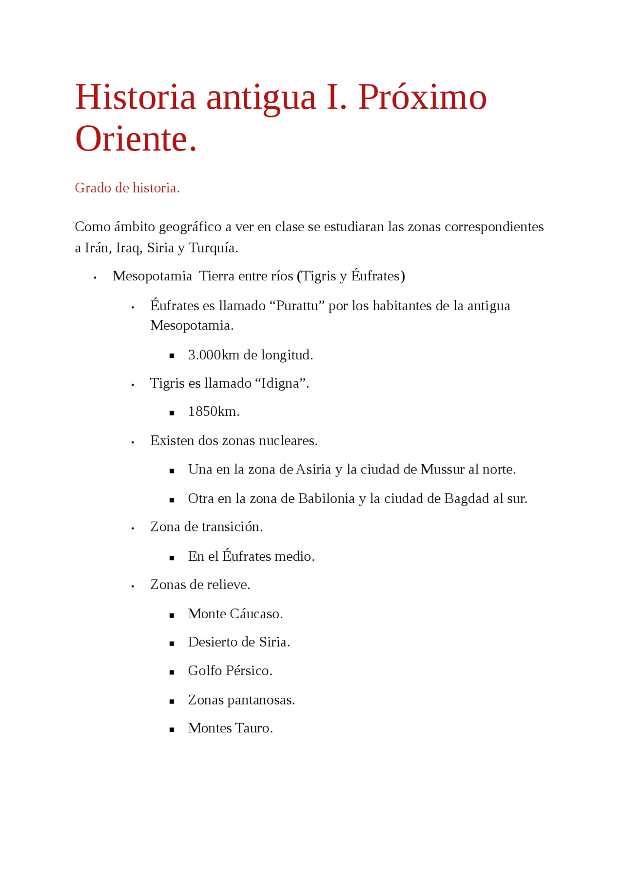Apuntes Historia Antigua I Próximo Oriente Docsity