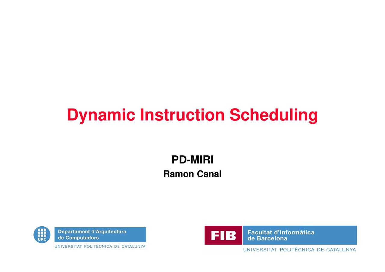 Instruction Scheduling Docsity