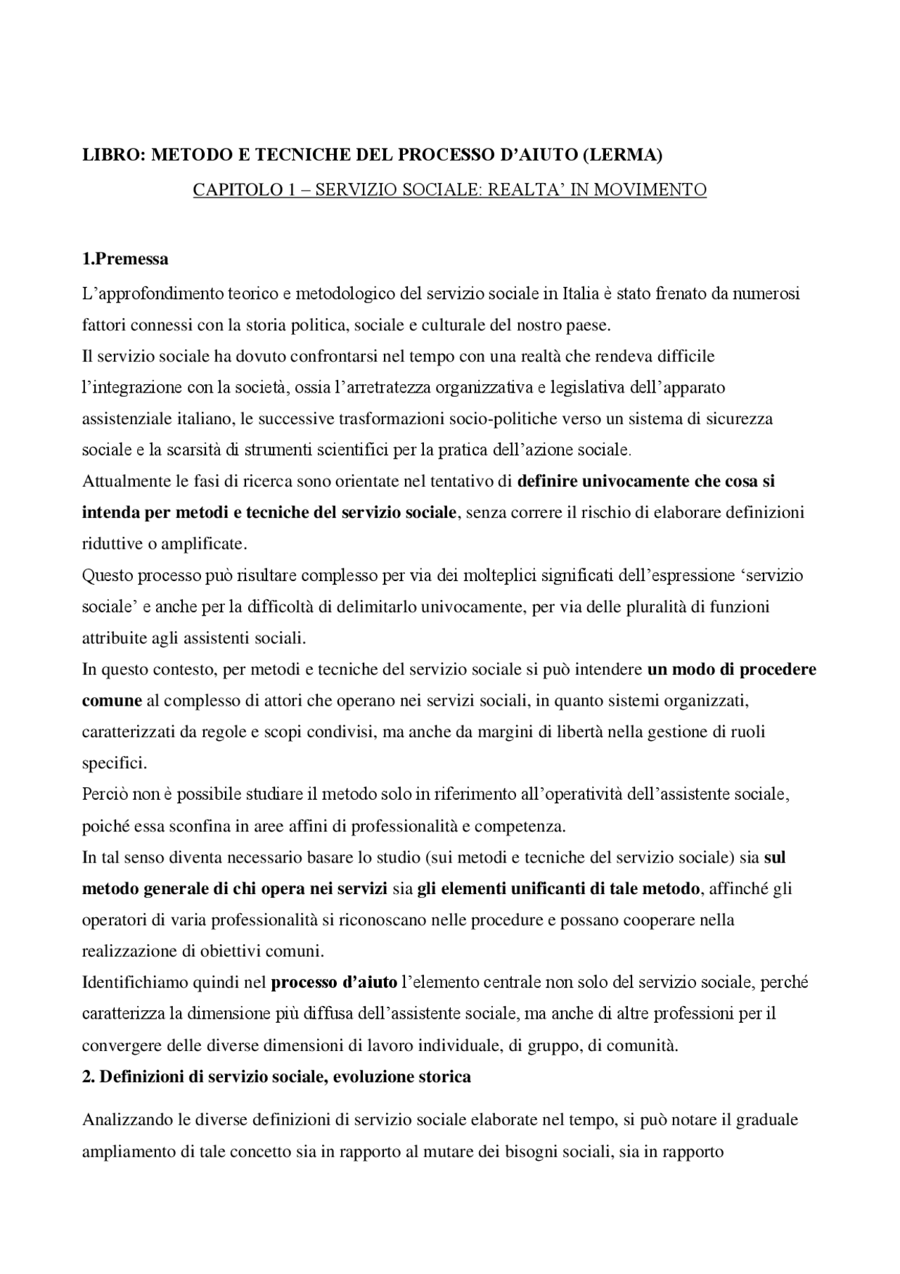 Metodo E Tecniche Del Processo Daiuto Docsity