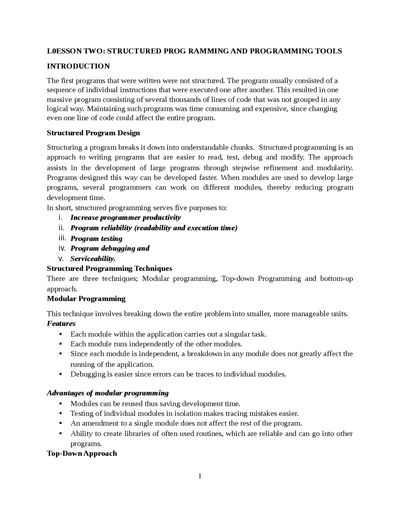 PROGRAMMING NOTES COMPILED BY P.K - Docsity