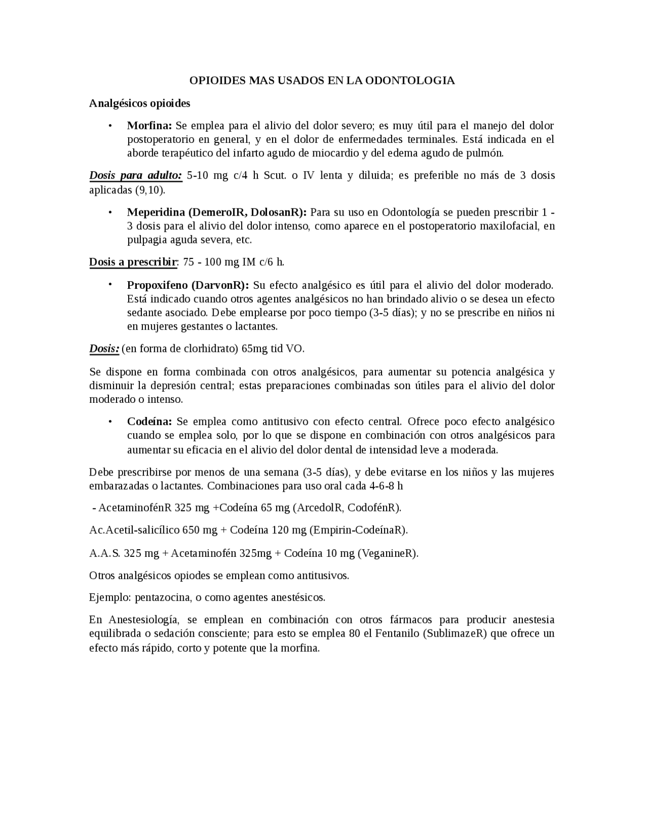 Analgesicos Opioides Docsity