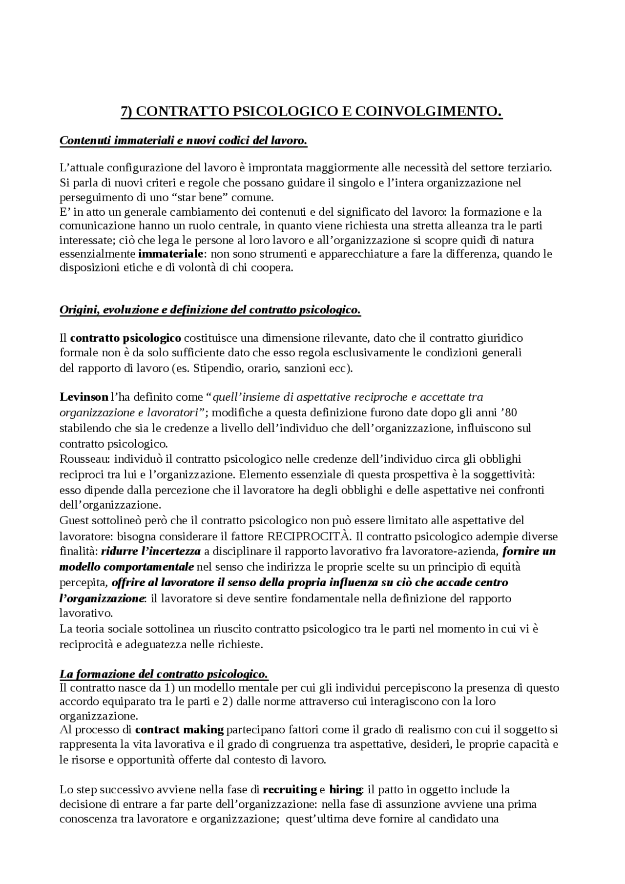 Psicologia Delle Risorse Umane Riassunto Cap 7 14 Docsity