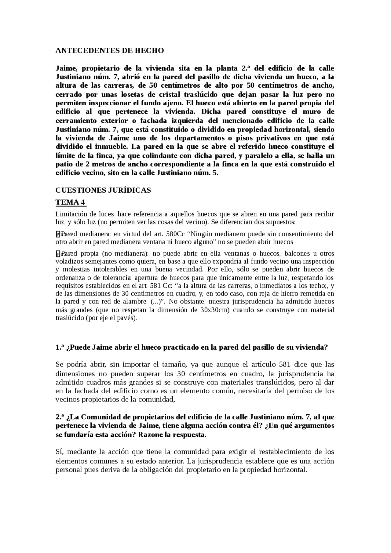 Práctica 4 Derechos Reales Ejercicios De Derecho Civil Docsity