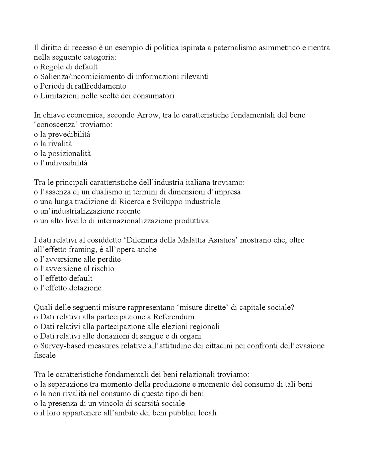 Domande Sviluppo Economico E Politica Dellinnovazione Docsity