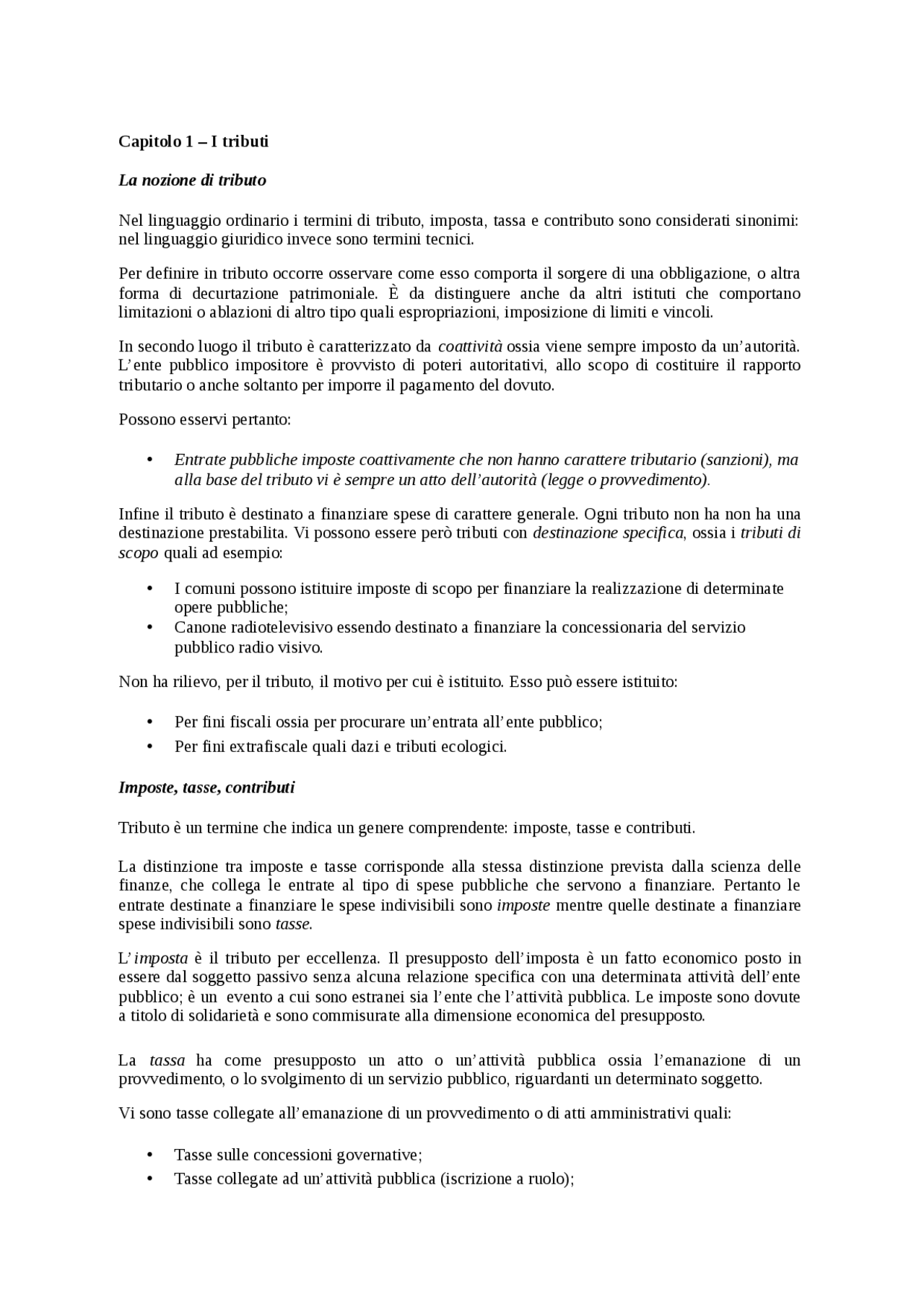 Riassunto Diritto Tributario Tesauro Docsity
