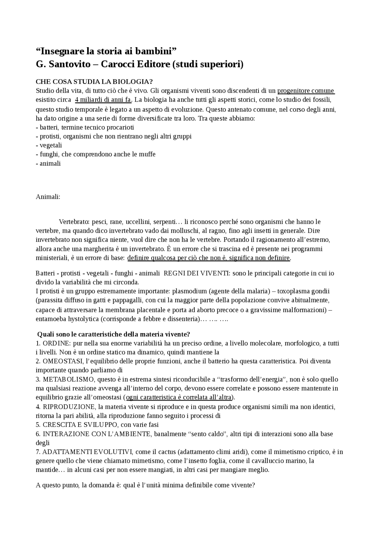 Insegnare La Storia Ai Bambini Docsity