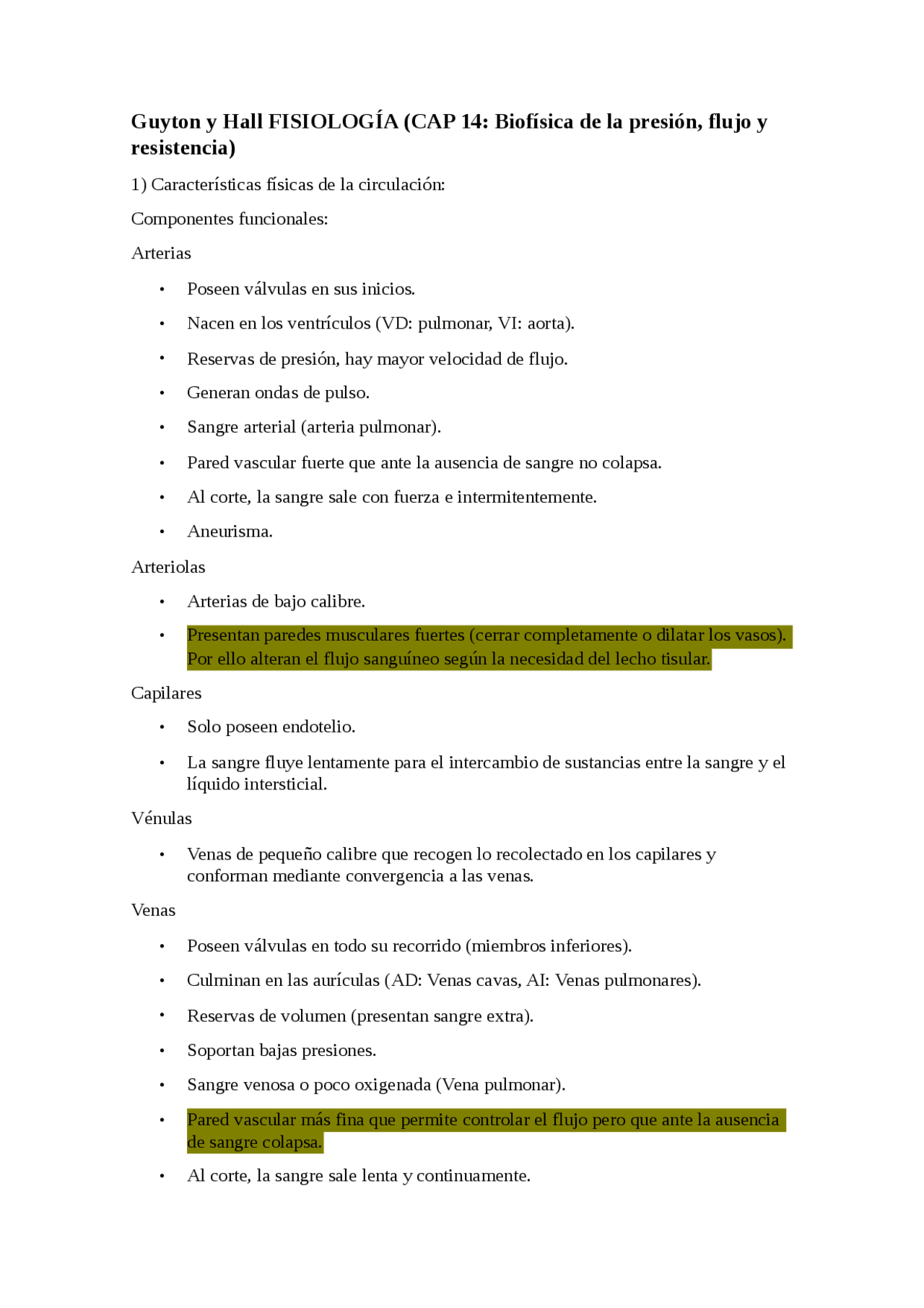 Guyton y Hall capítulo 14 | Resúmenes de Fisiología Humana | Docsity