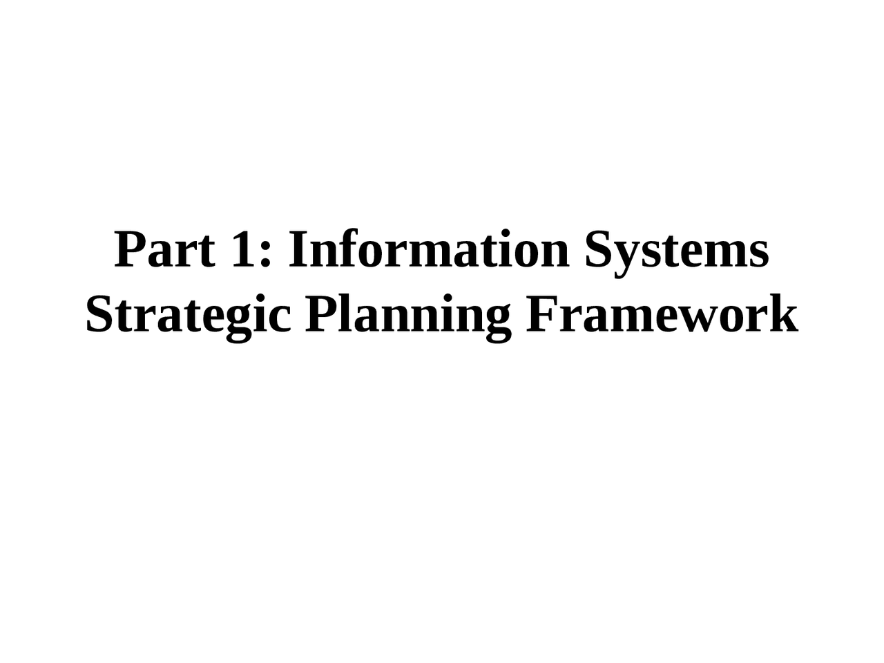 Strategic Information Technology Introduction Exercises Information
