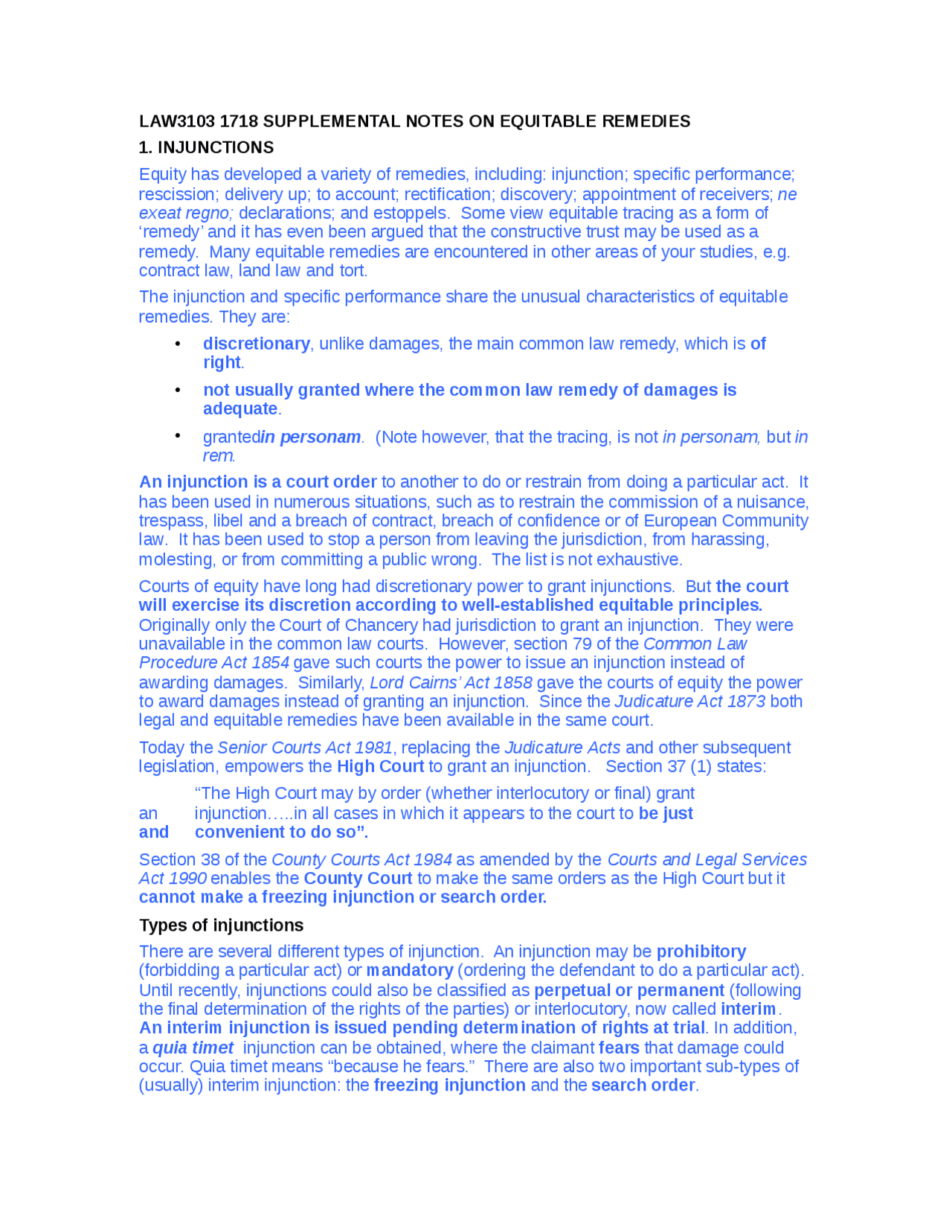 Detailed And Summarised In Depth Notes On Equity Docsity