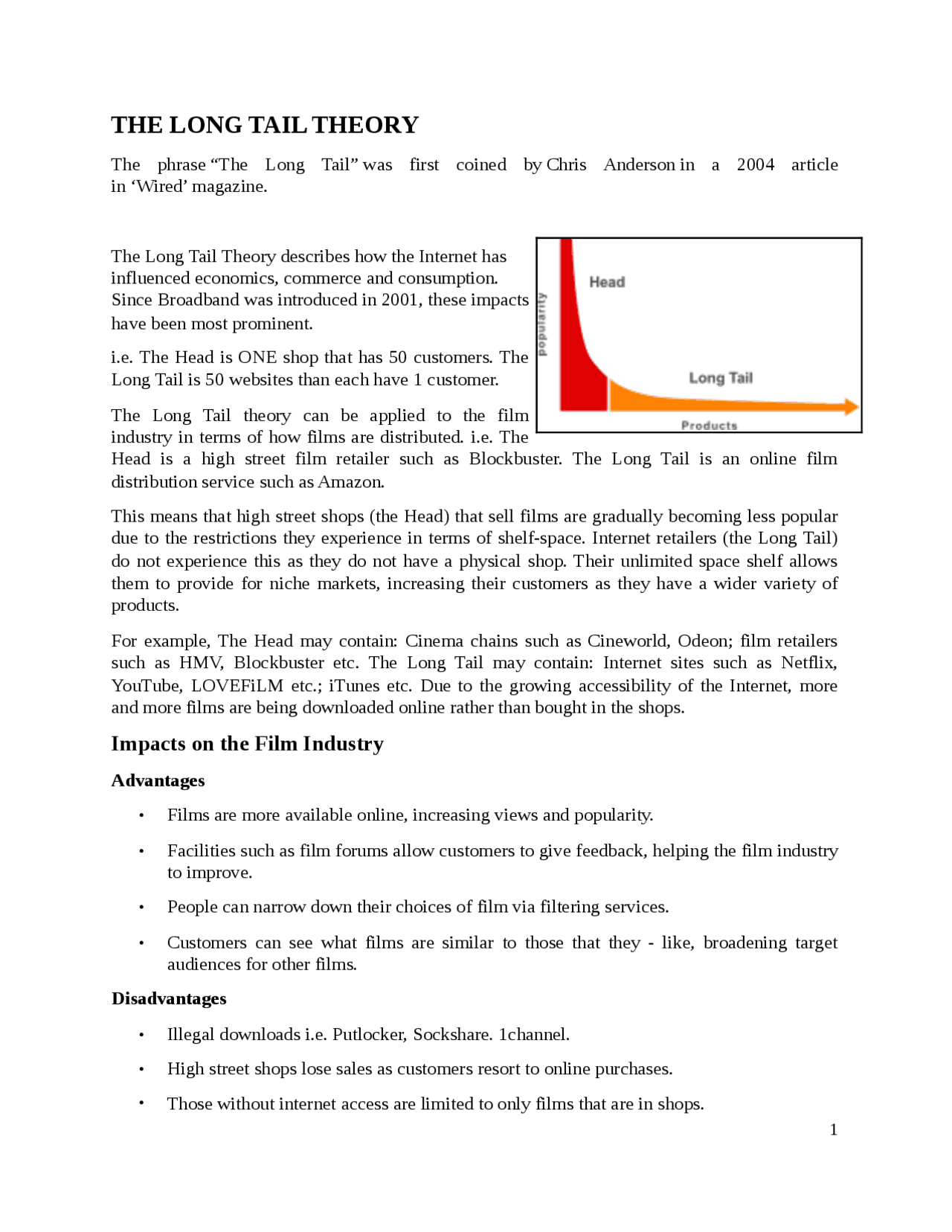 The Long Tail Theory - Docsity