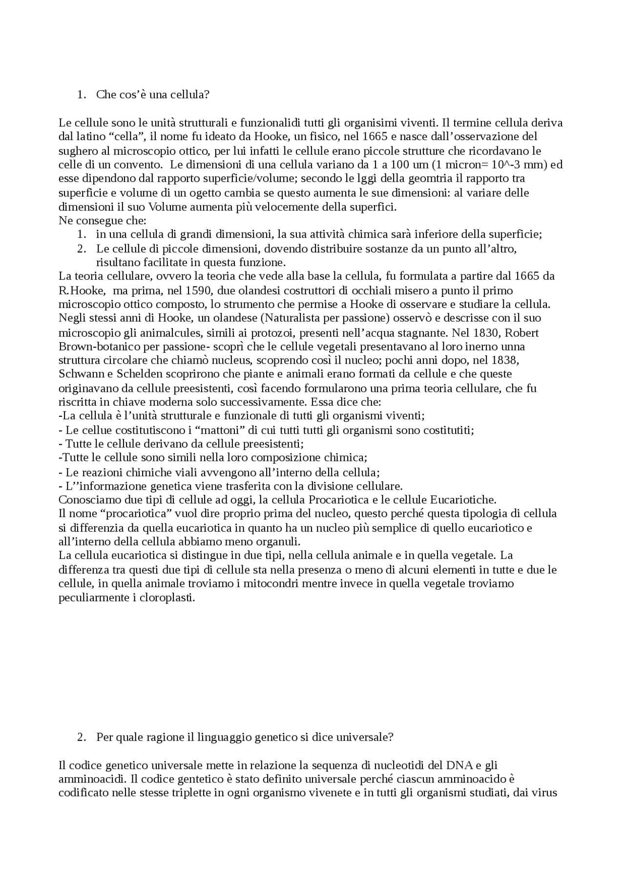 La Cellula Che Cosé Docsity