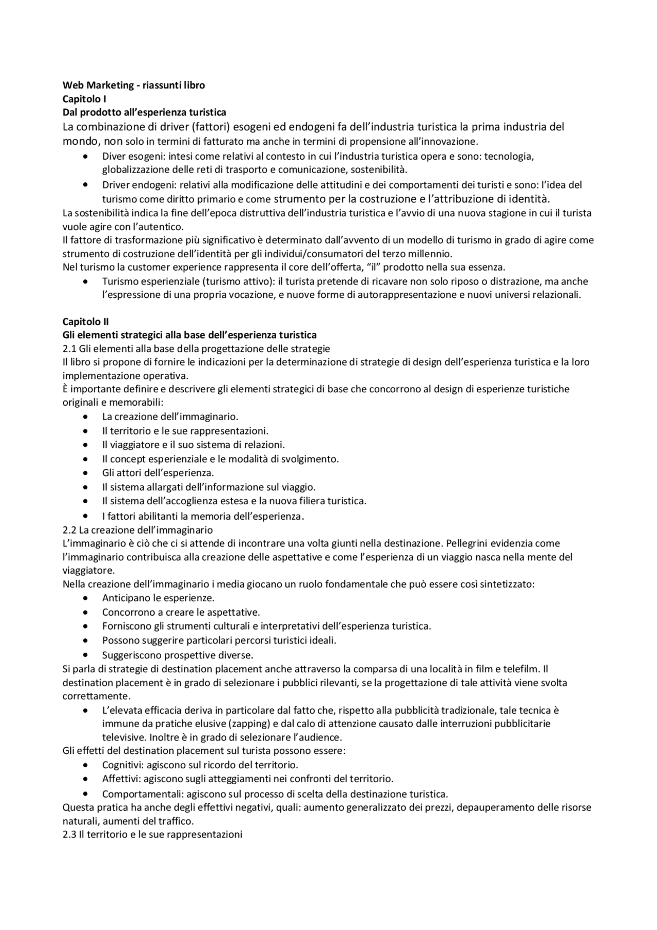 Web Marketing Riassunti Libro Docsity