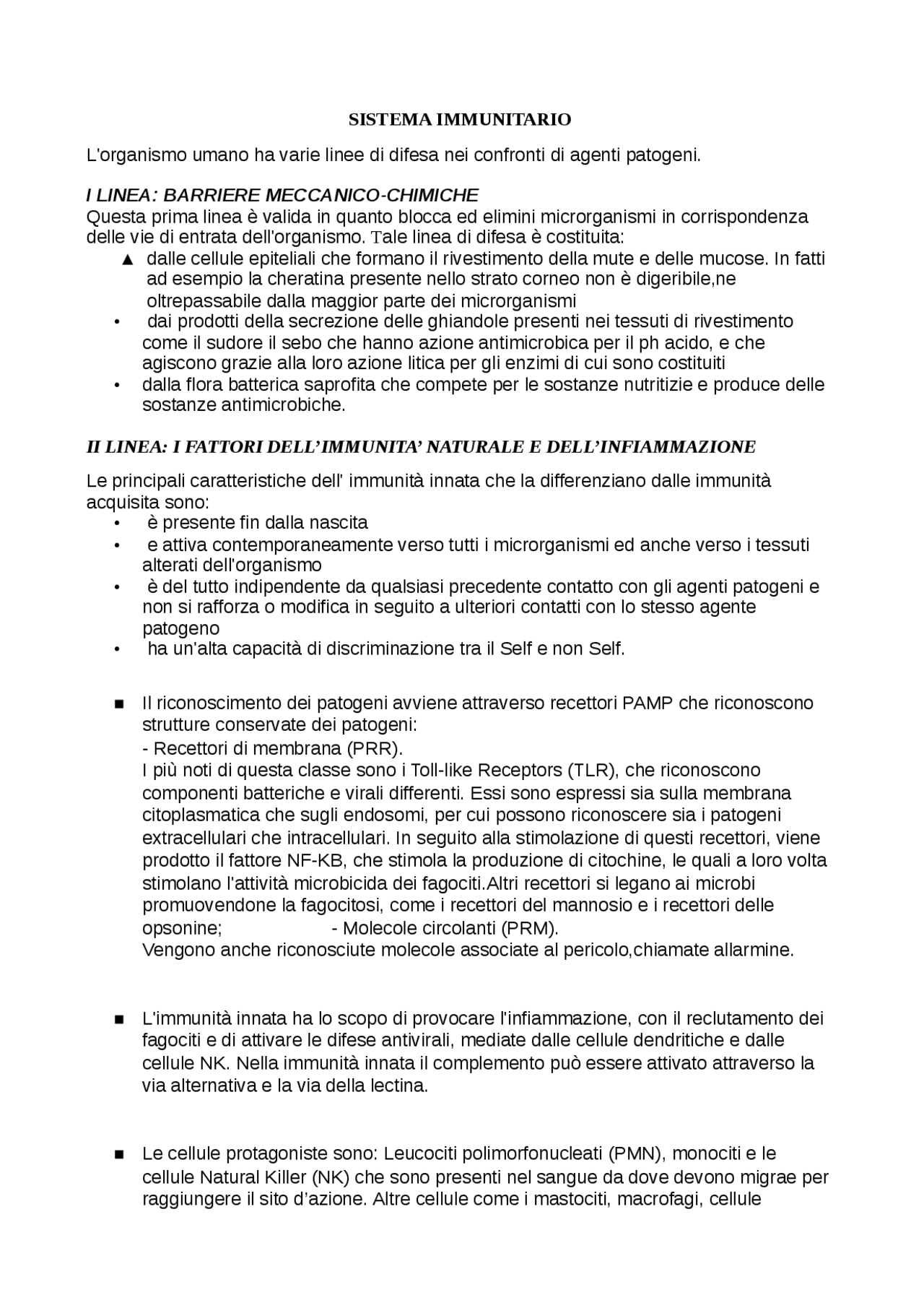 Sistema Immunitario Patologia Docsity