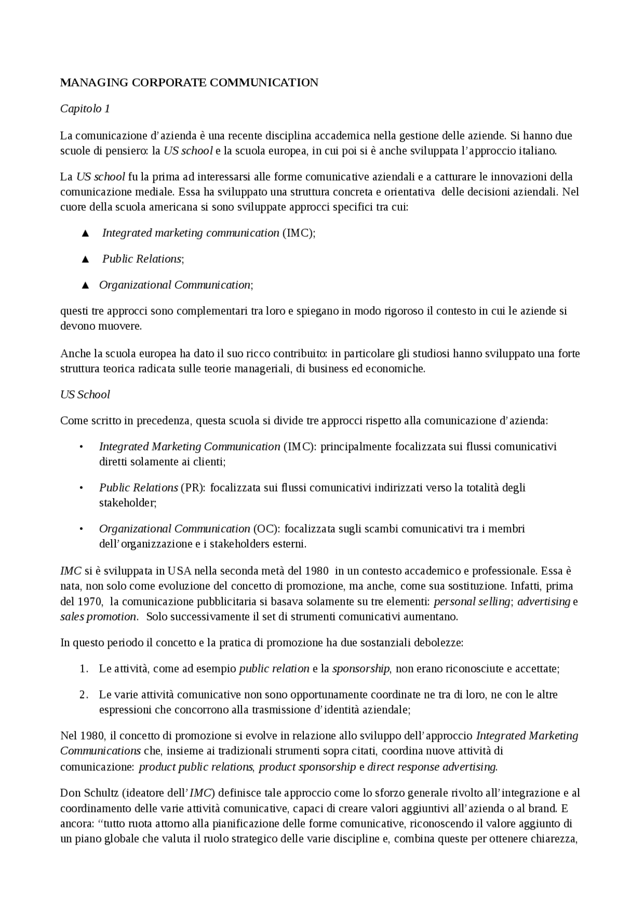 Managing Corporate Communication Docsity