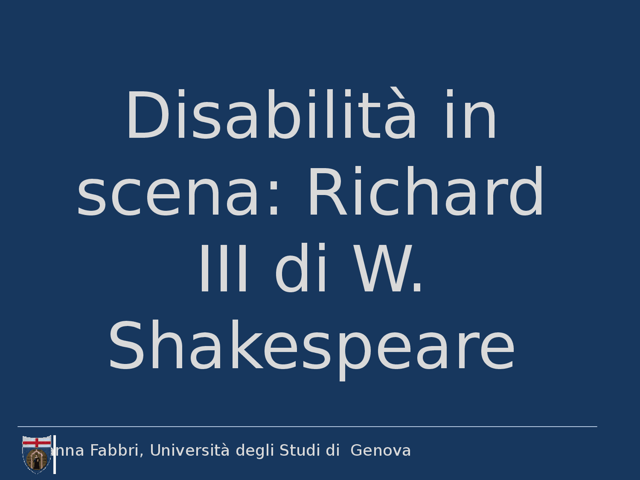 Riccardo Iii E Disabilità Docsity