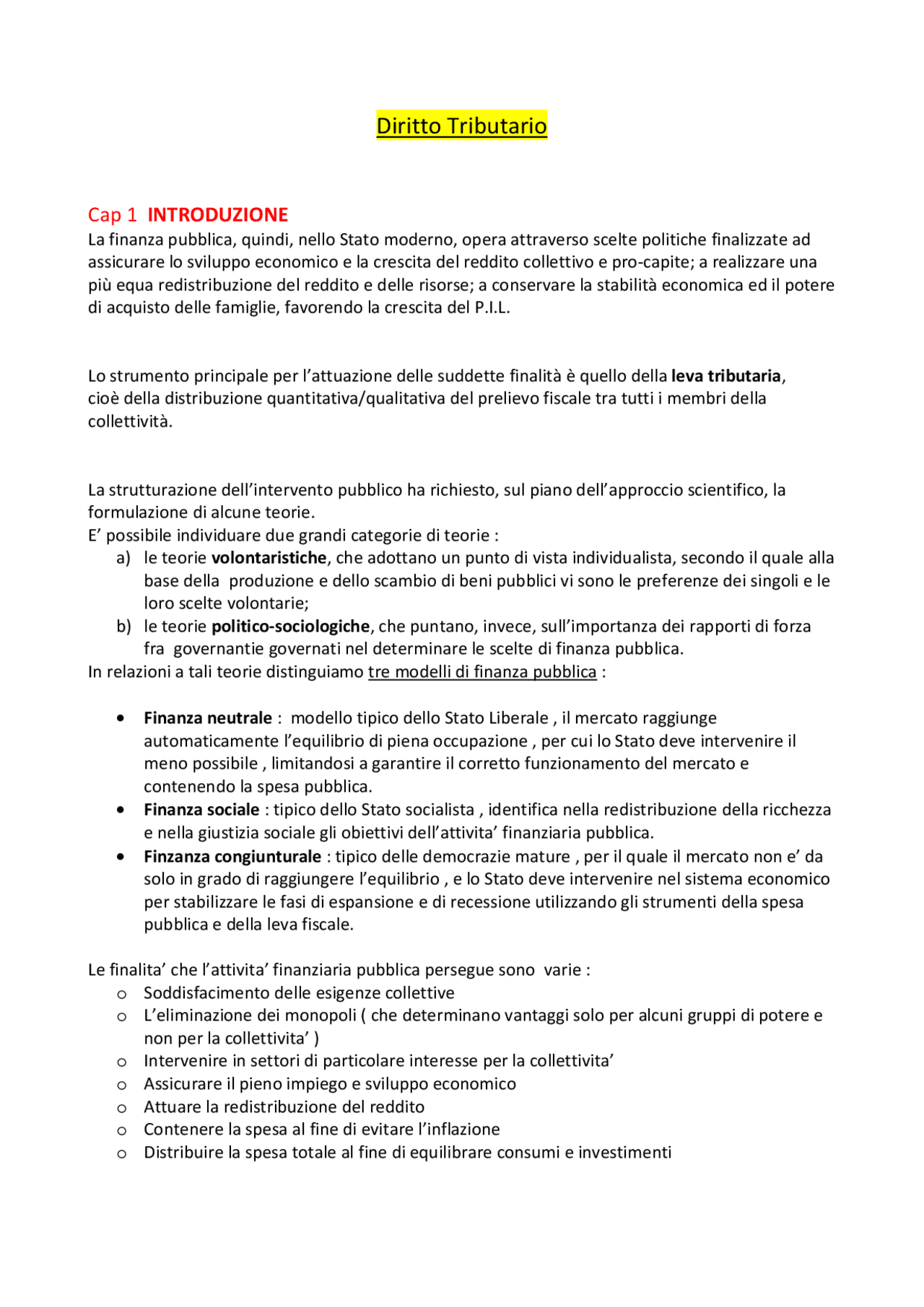Riassunti Di Diritto Tributario Docsity