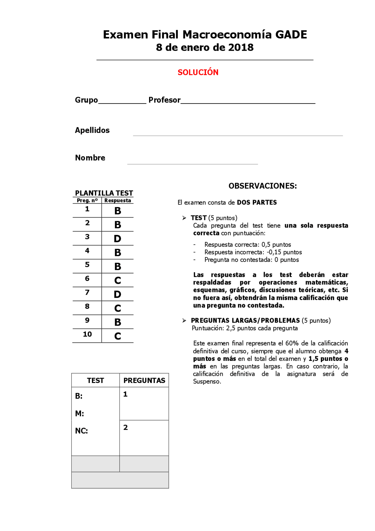 Solucion De Examen Final De Macroeconomía Docsity