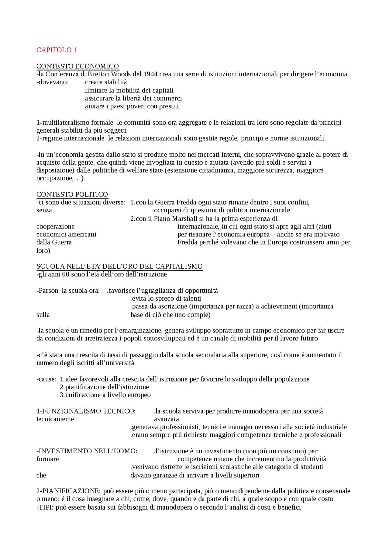 Riassunto Globalizzazione E Istruzione Docsity