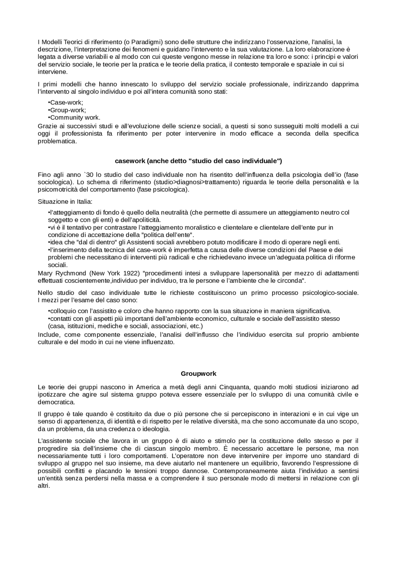 I Processi Metodologici Dellassistente Sociale Docsity