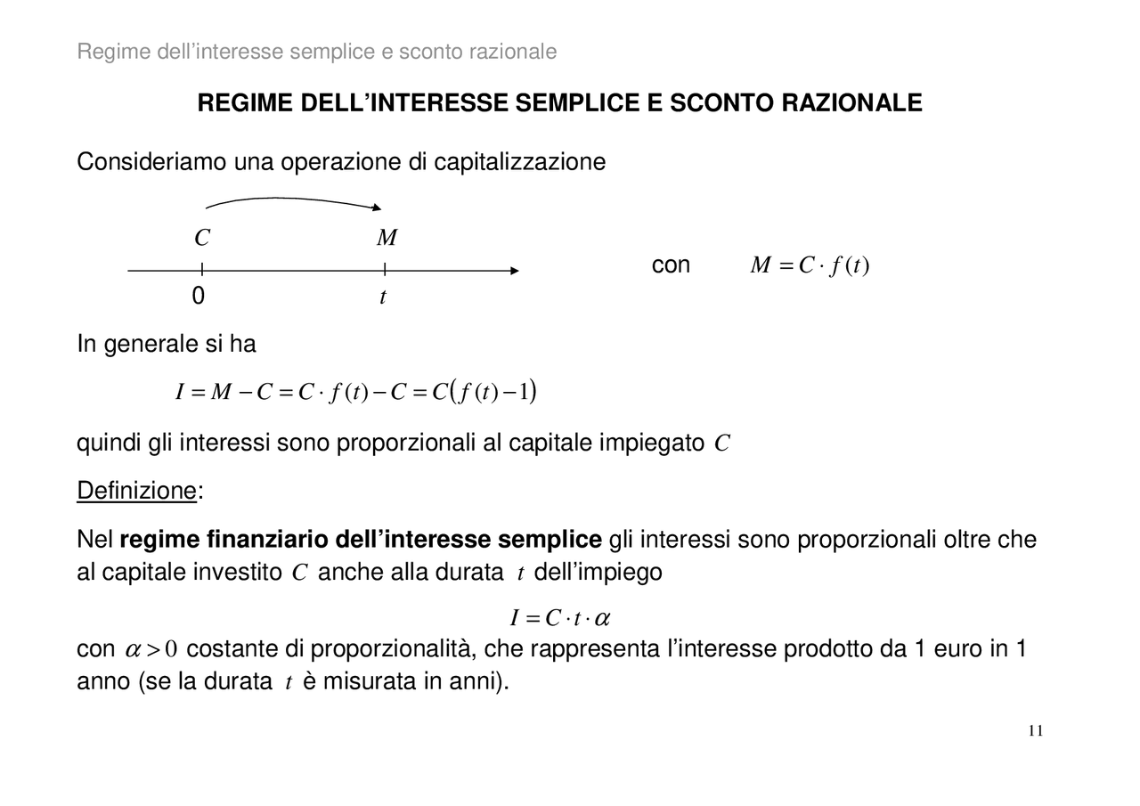 Interesse semplice interesse composto - Docsity